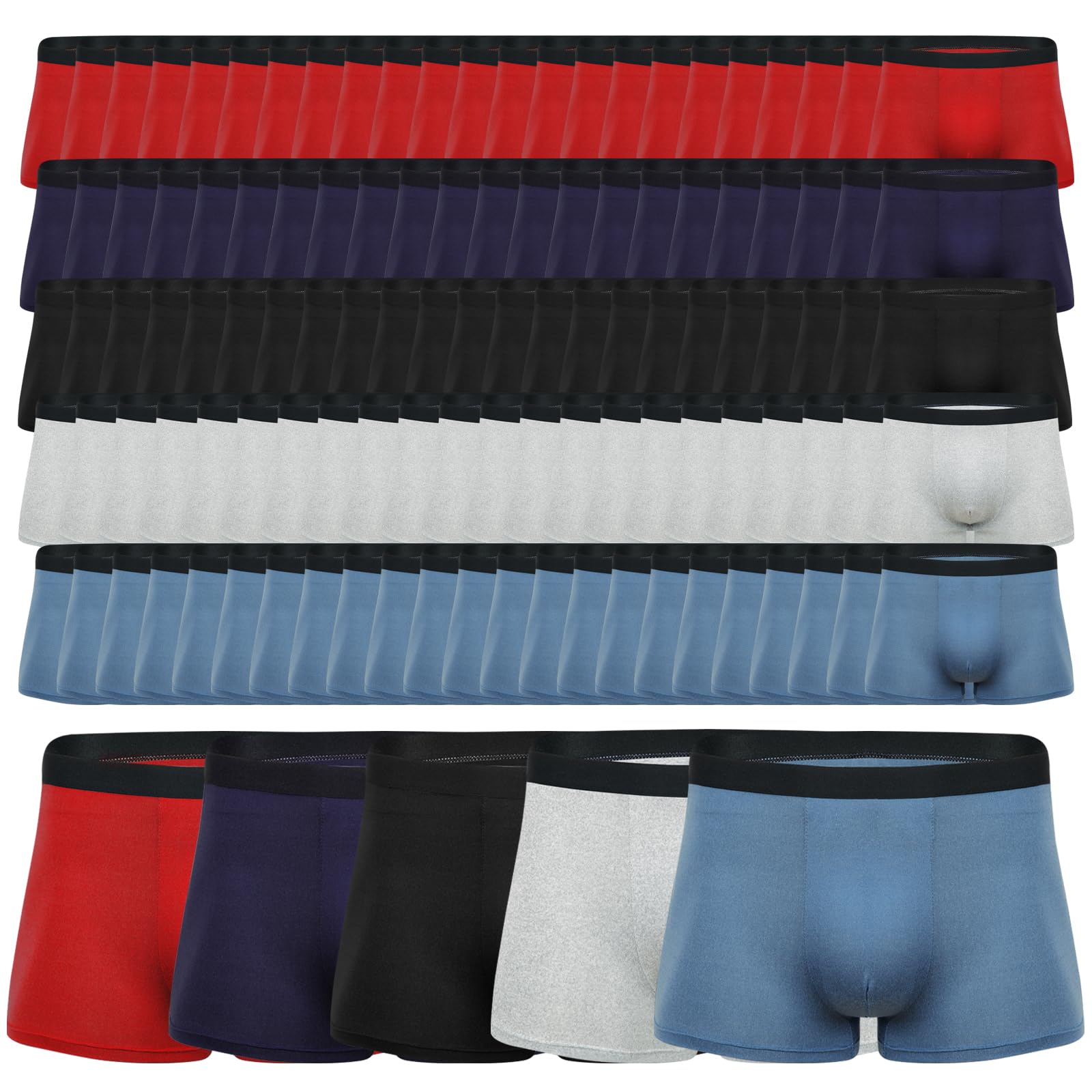 125 Packs Mens Cotton Briefs Bulk Breathable Comfortable Underwear Assorted Size and Color ...
