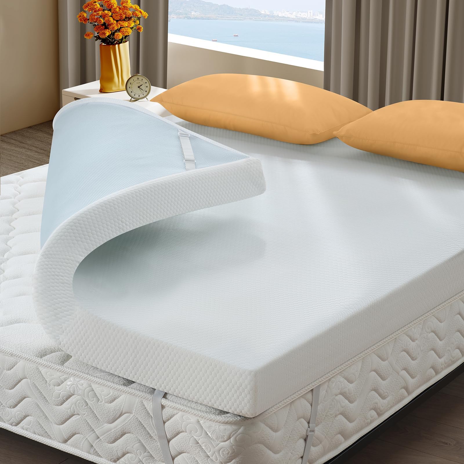 Amazon.com: Sleepmax Firm Mattress Topper Full Size 3 Inch - Extra Firm ...