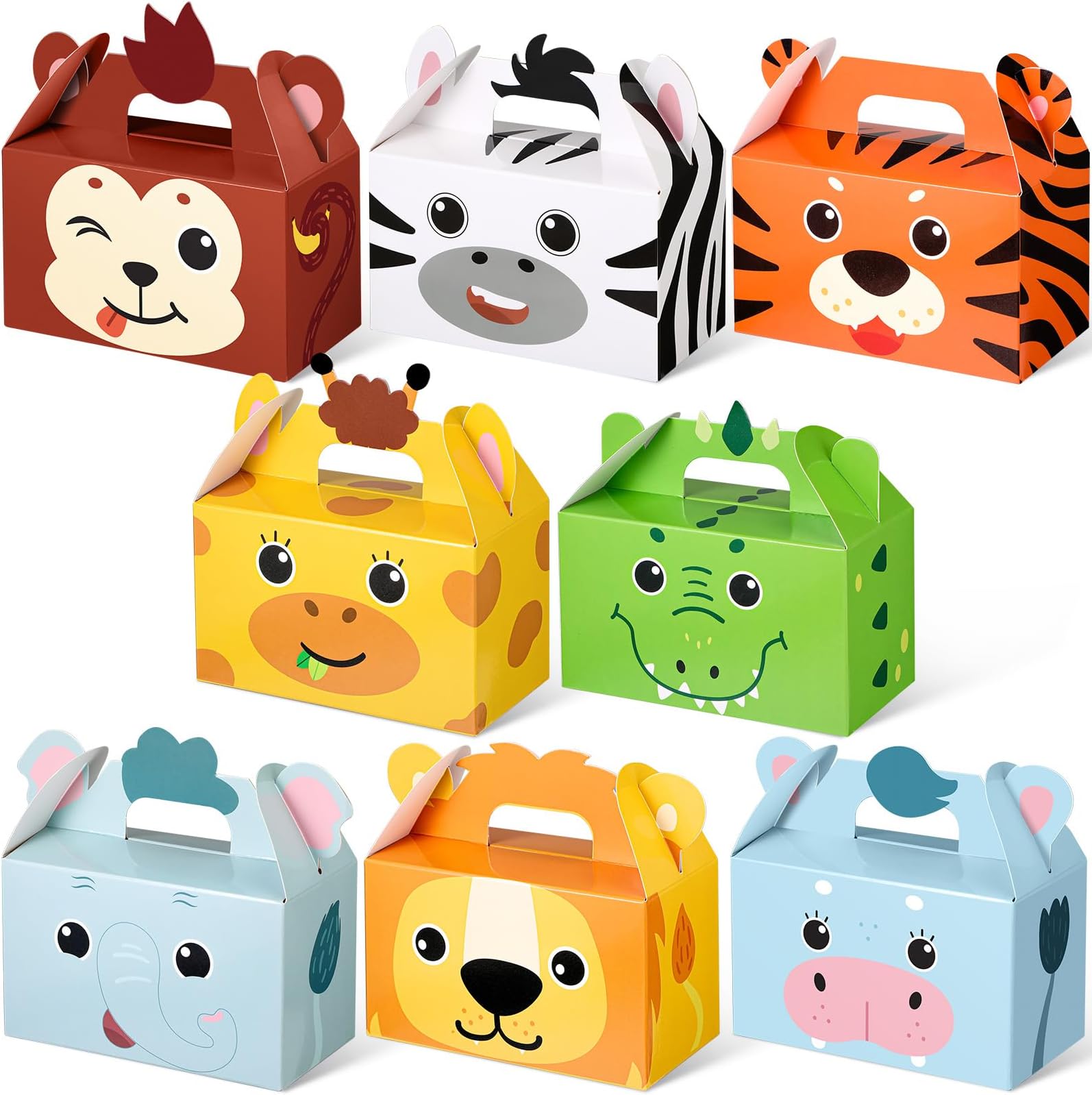 Amazon.com: 24 Pcs Jungle Safari Animal Party Favor Boxes Cute tiger ...
