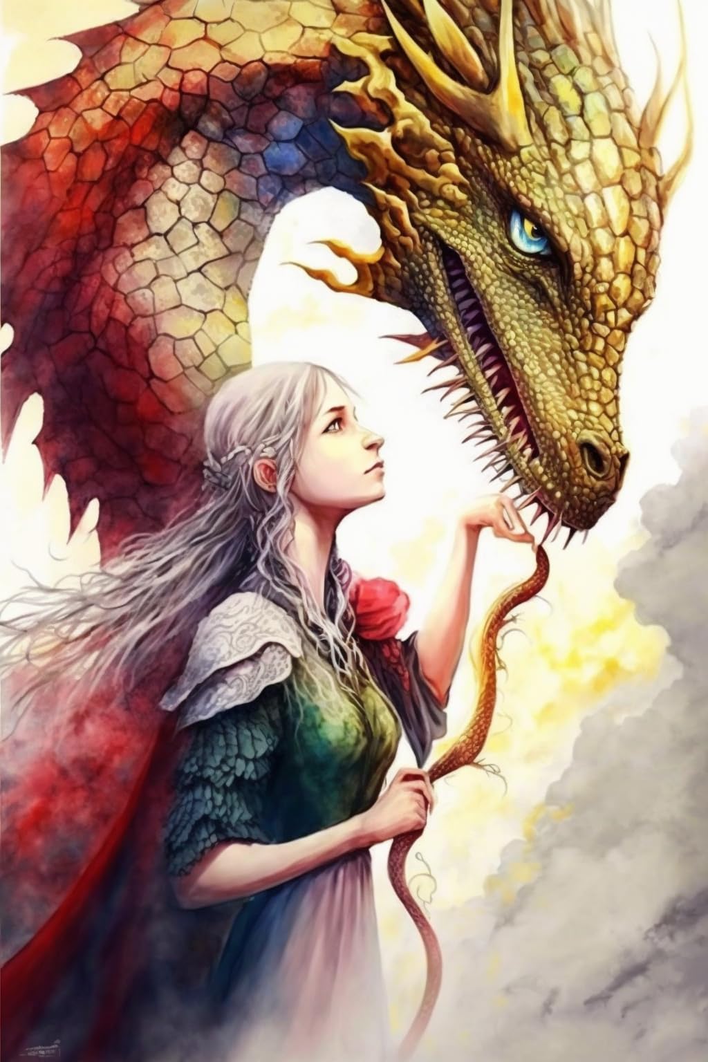 Dragon Guarding Girl Drawings