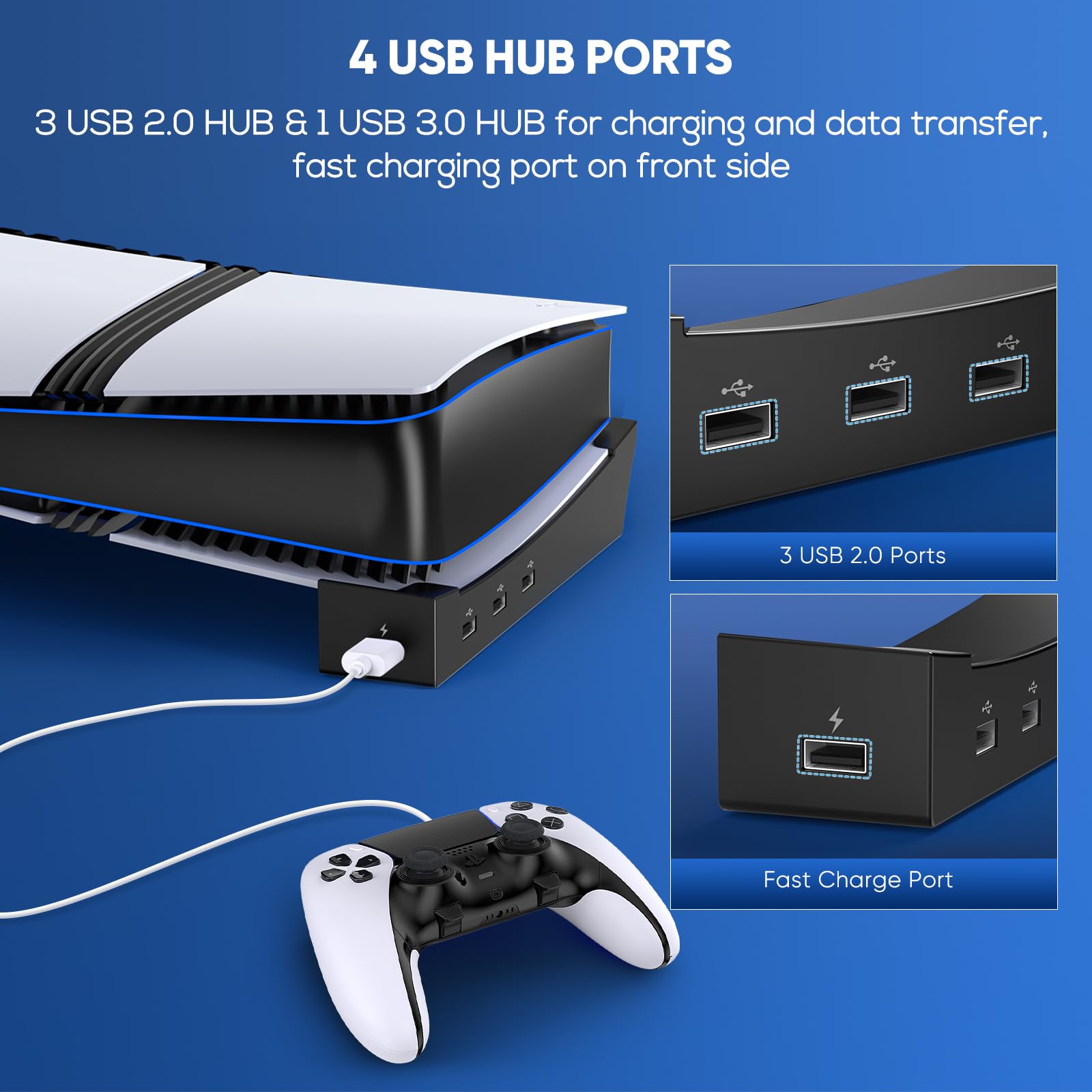 Snapklik.com : FASTSNAIL Horizontal Stand & Cooling Fan For PS5 Pro ...