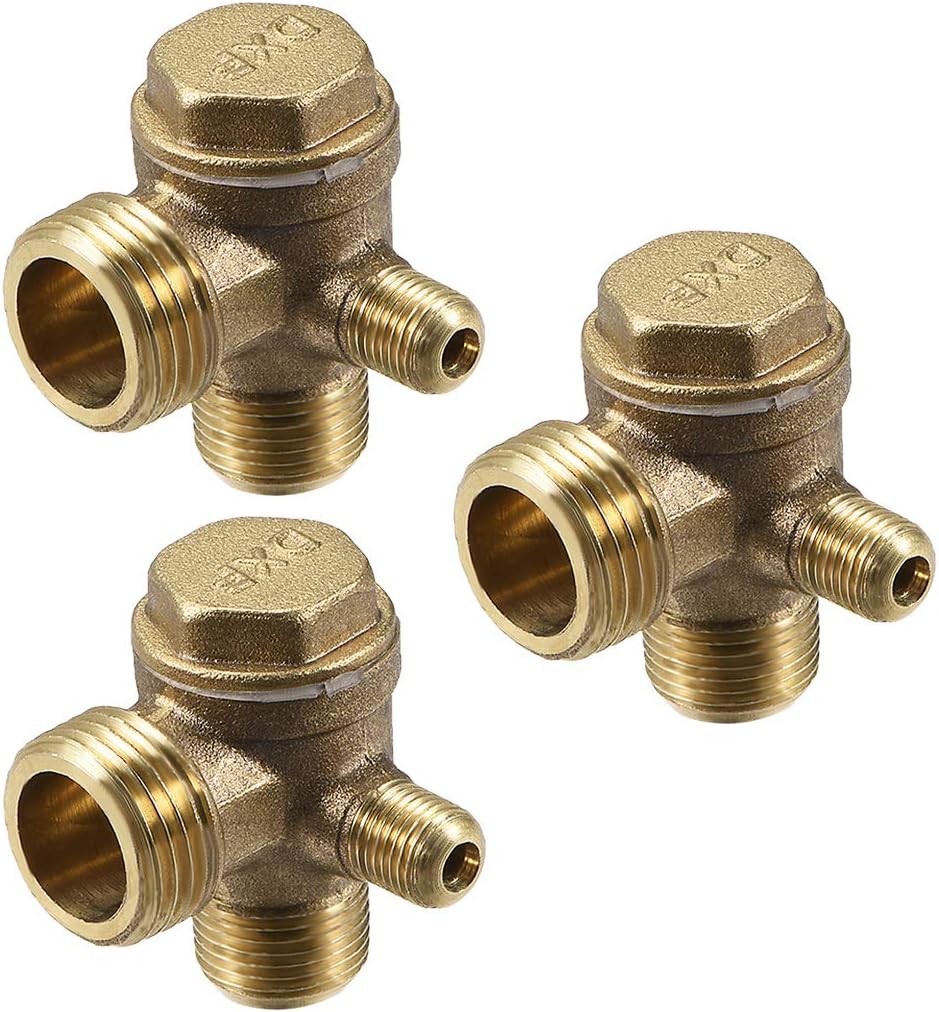 uxcell Air Compressor Check Valve, G1/2 x G3/8 x G1/8 Male Thread ...