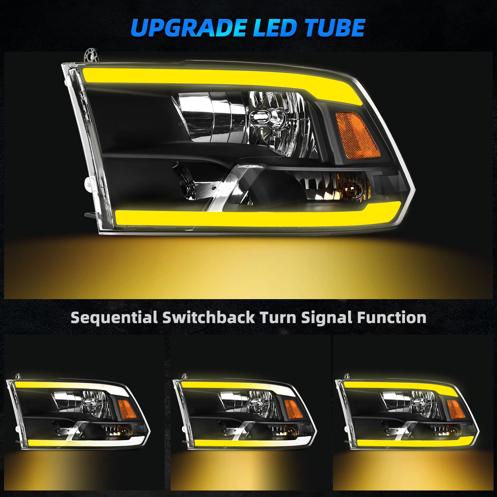 Snapklik.com : AUTOSAVER88 LED DRL Switchback Headlight Assembly Compatible