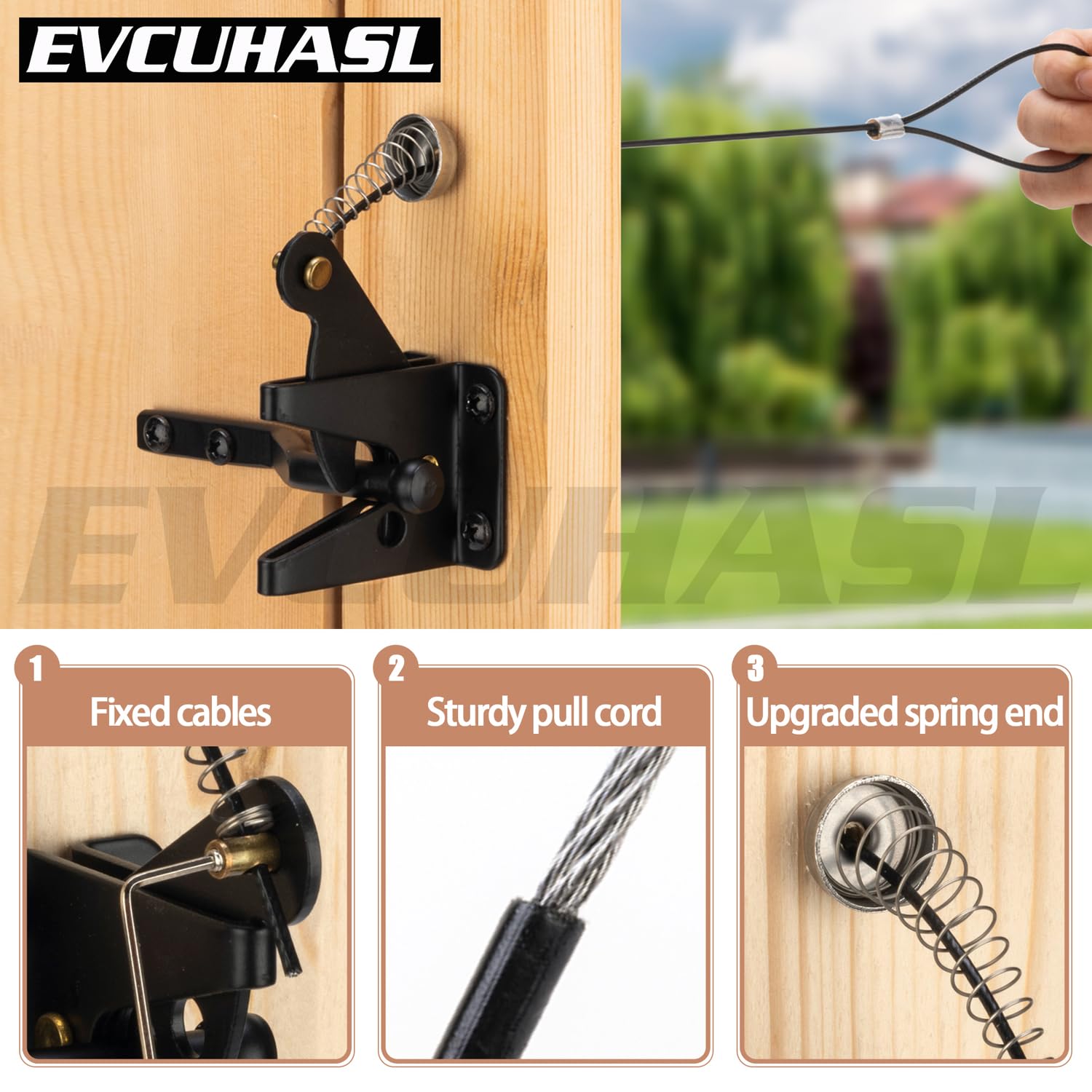 Snapklik.com : 1 Piece Gate Latch Cable Pull, Stainless Steel Spring ...