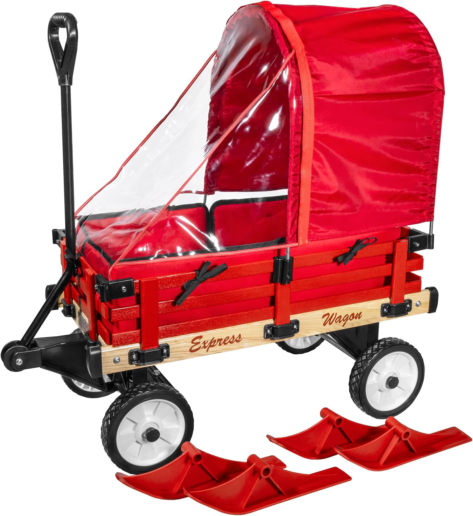 Amazon.com: Millside Industries All Season Convertible Wood Wagon Cart ...