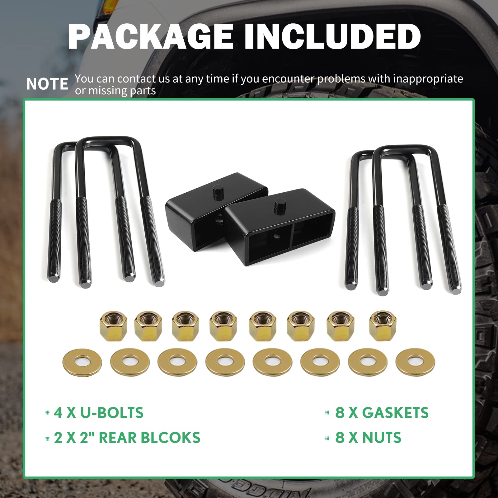 Snapklik.com : AUTOPTIM 2" Rear Leveling Lift Block Kit - Replacement ...