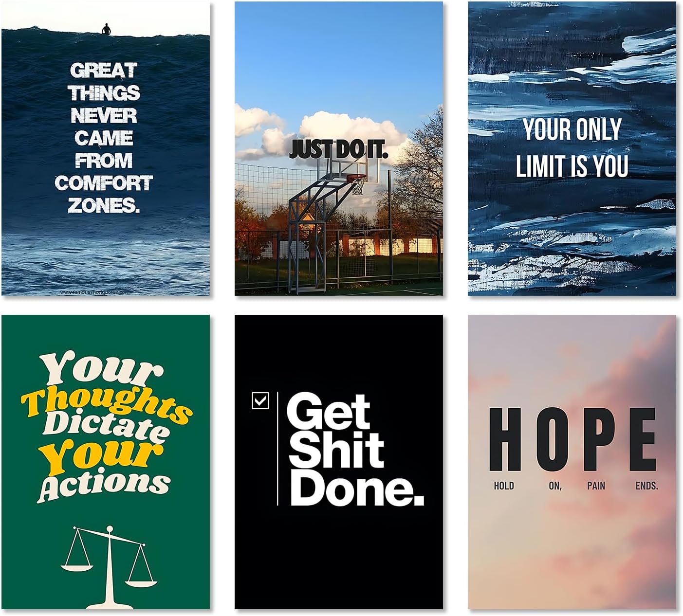 Wallgasm Motivational Poster Set Of 6, 8x12 inch (A4 Size) 300 GSM ...