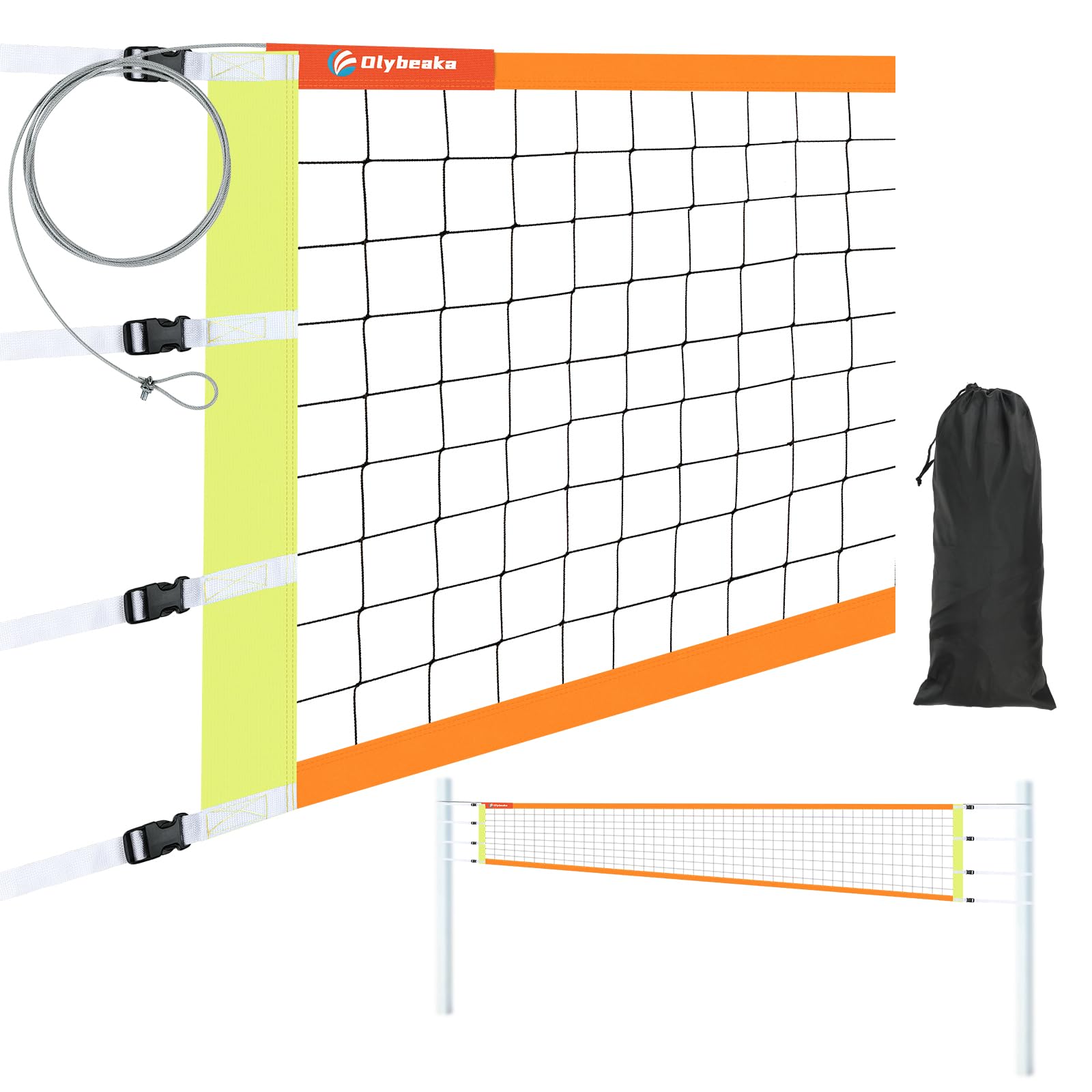 Professional Volleyball Replacement Net 32x3FT with Aircraft Steel ...