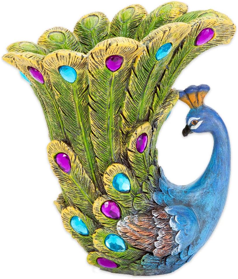 Amazon.com: Beautiful Peacock Elegance Table Vase Copper and Champagne ...