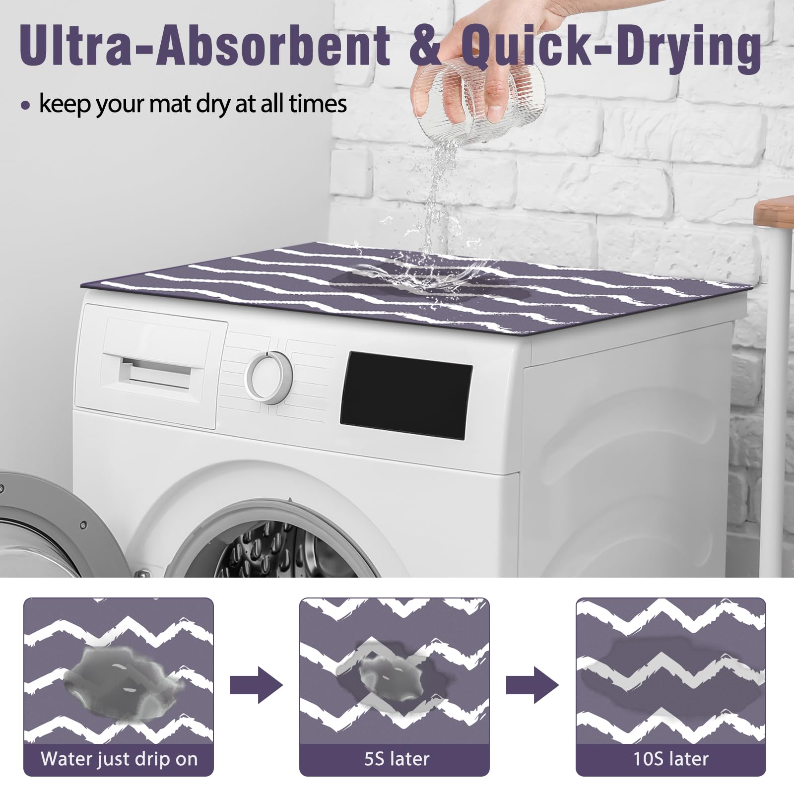 Snapklik.com : 2PCS Washer Dryer Countertop Mat, 27 X 27 Washer And ...