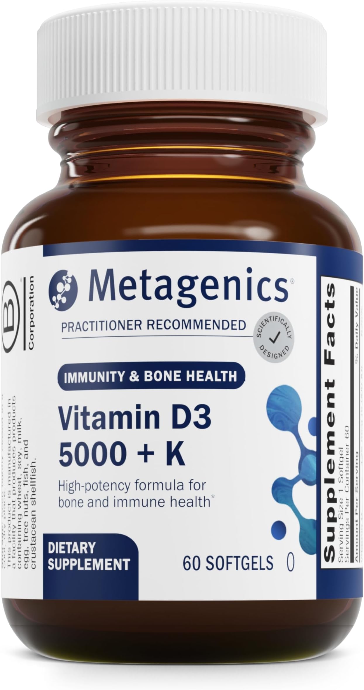 Amazon.com: Metagenics Vitamin D3 + K - for Immune Support, Bone Health ...