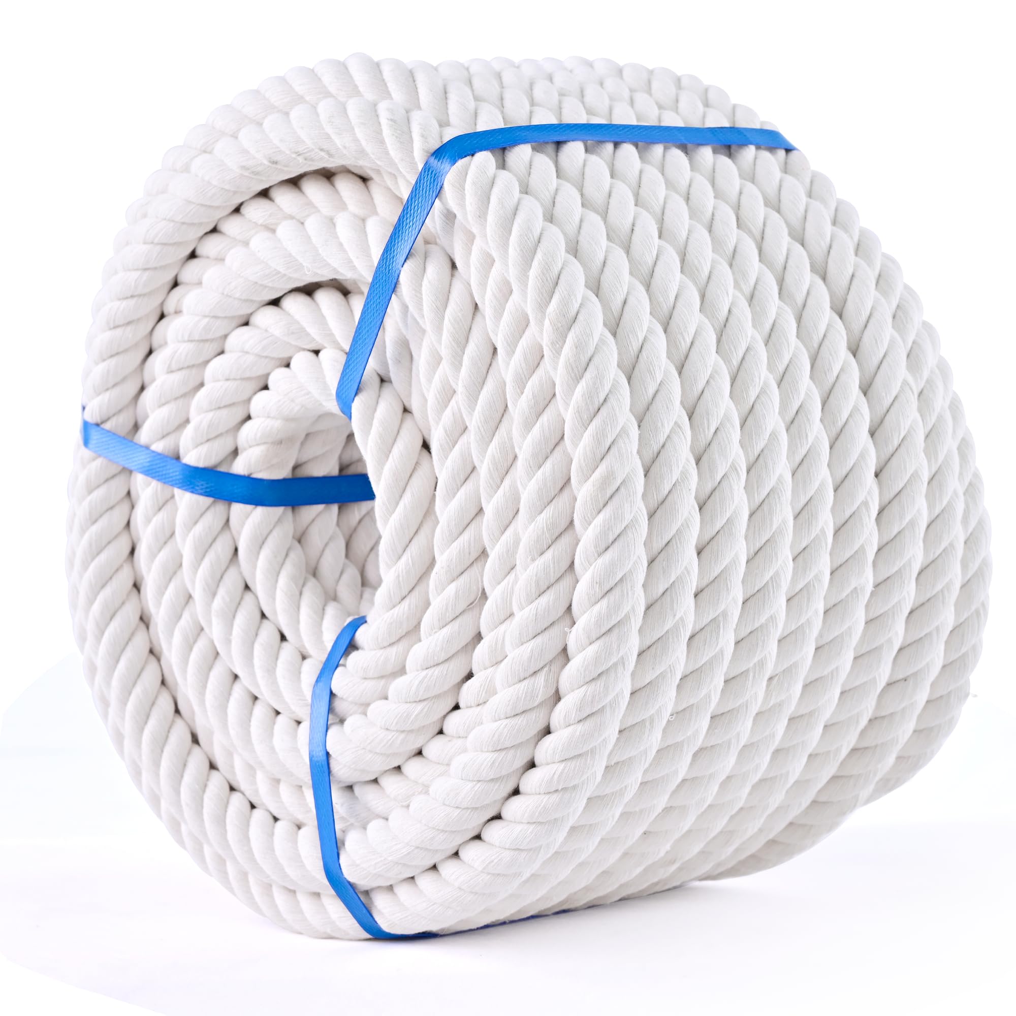 Amazon.com: White Cotton Rope 1/2 inch Rope x 100ft Natural Twisted ...