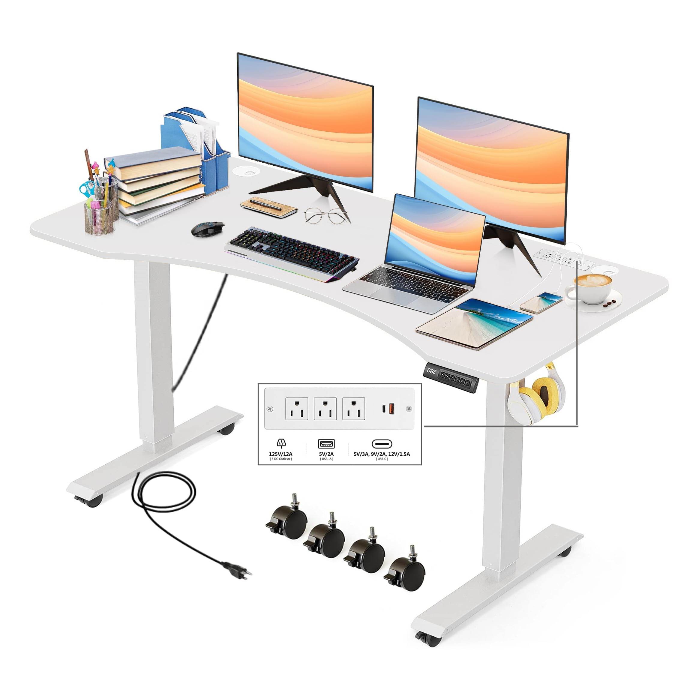 Amazon.com: Legooin Electric Standing Desk 48x24in with Wheels ...