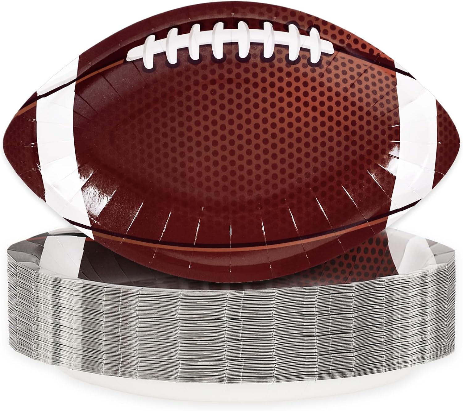 Amazon.com: Whaline 24Pcs Football Shaped Paper Plates Rugby Disposable ...