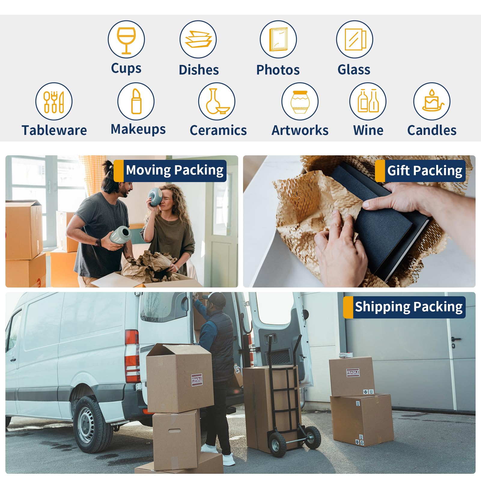 Snapklik.com : CRAFTFORCE Honeycomb Packing Paper, 12x 115 Brown ...