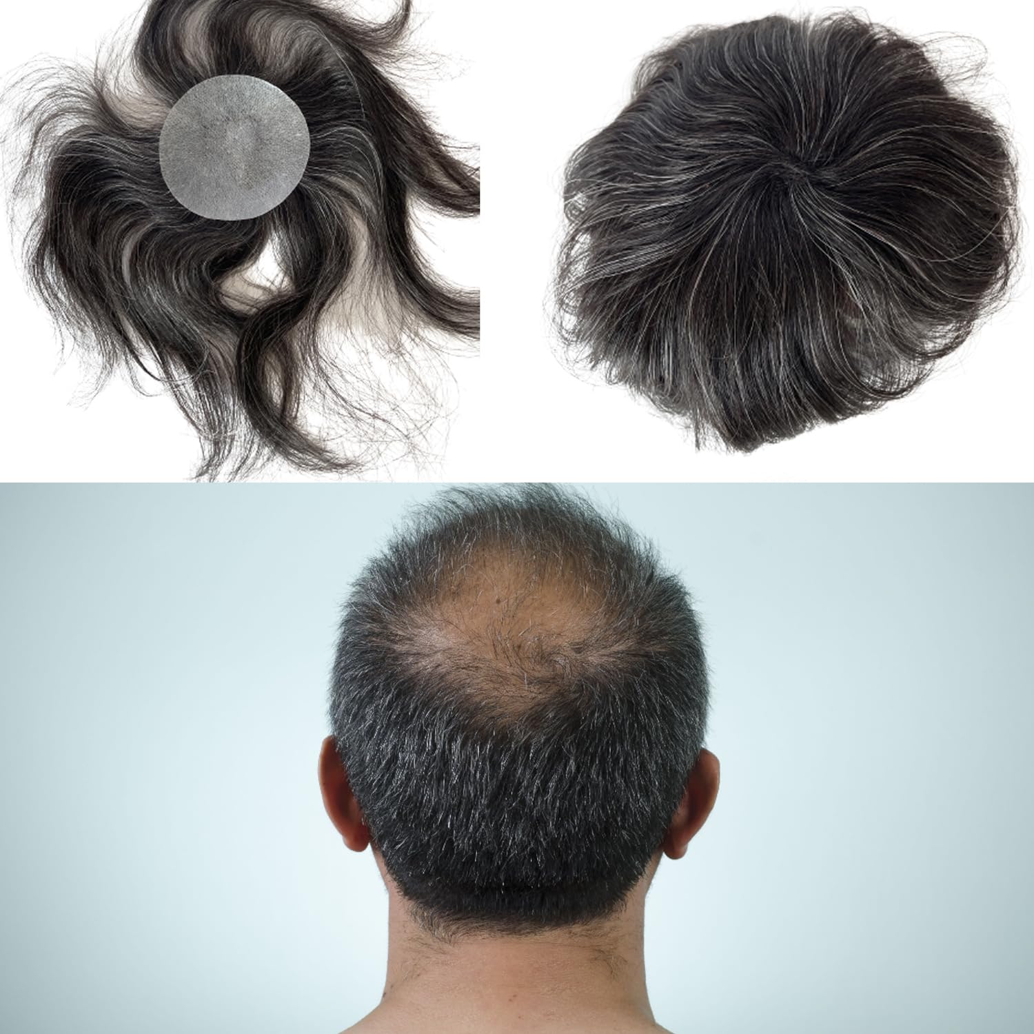 Amazon.com : Voloria Bald Spot Hair Patch Toupee for Men 3.15x3 ...