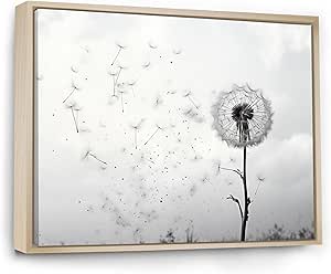 Amazon.com: Dandelion framed wall Art, Dandelion Natures simplicity I ...