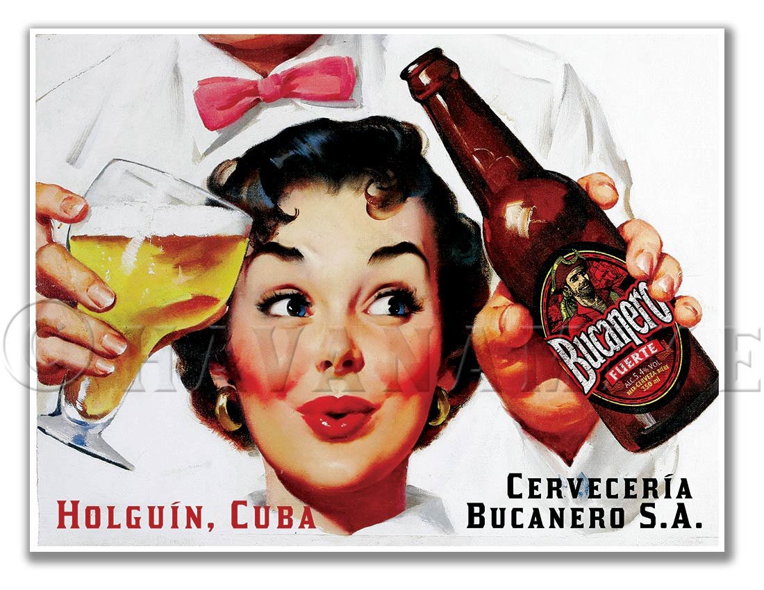 Amazon.com: Bucanero Cerveza Cuban Beer Pinup Ad | Travel Print Poster ...