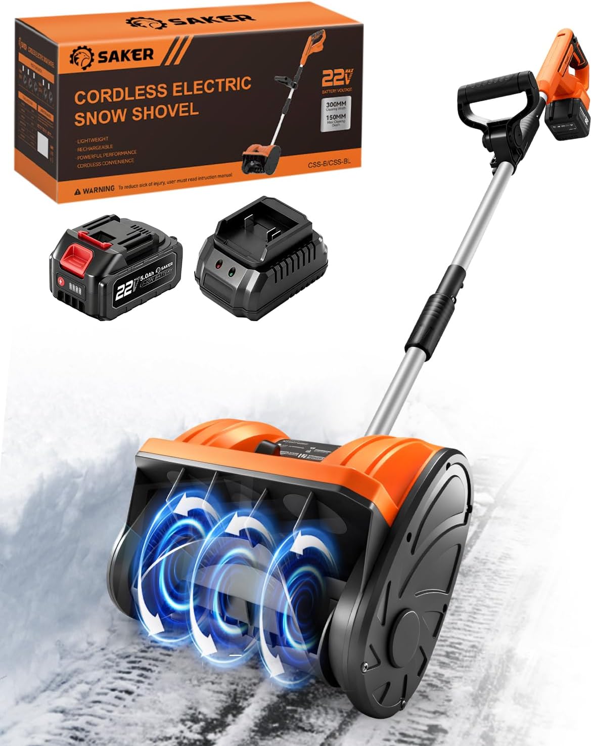 Amazon.com : Saker Cordless Snow Shovel Electric - Brushless Snow ...