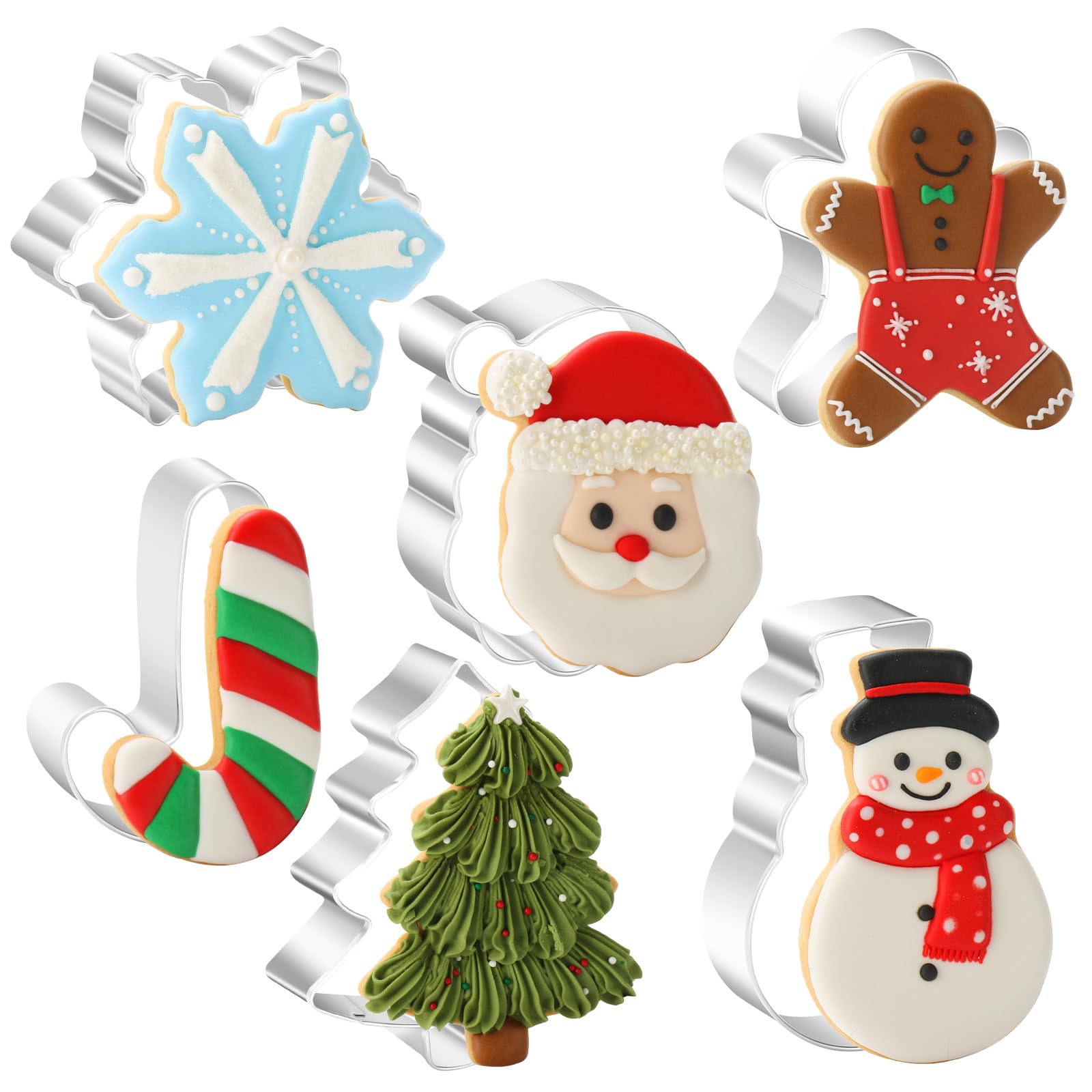 Amazon.com: 4" Large Christmas Cookie Cutters, 6pcs Cookie Cutters ...