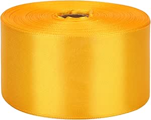 Amazon.com: Nsilu 2 inch Yellow Satin Ribbon 50 Yards Solid Fabric ...