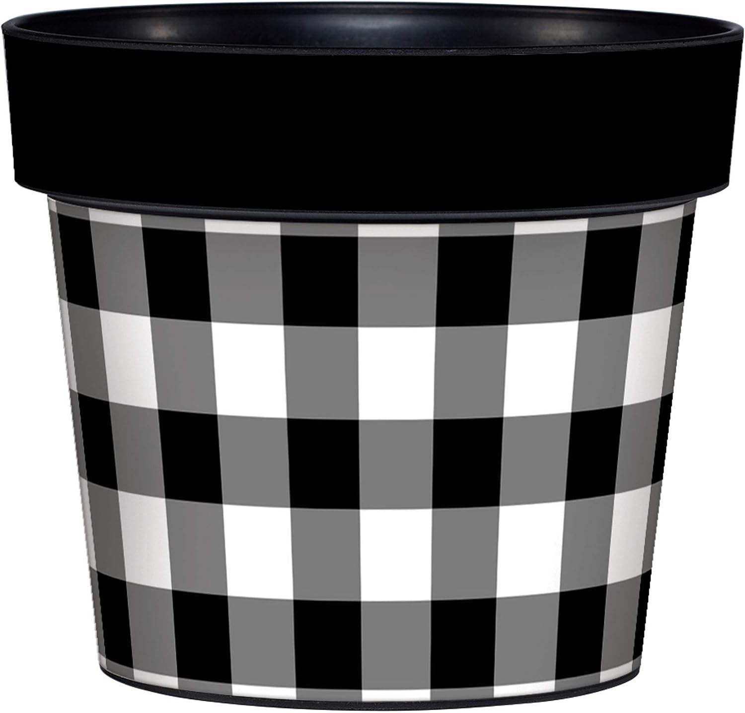Amazon.com : Studio M Black and White Check Art Pot, Decorative Planter ...
