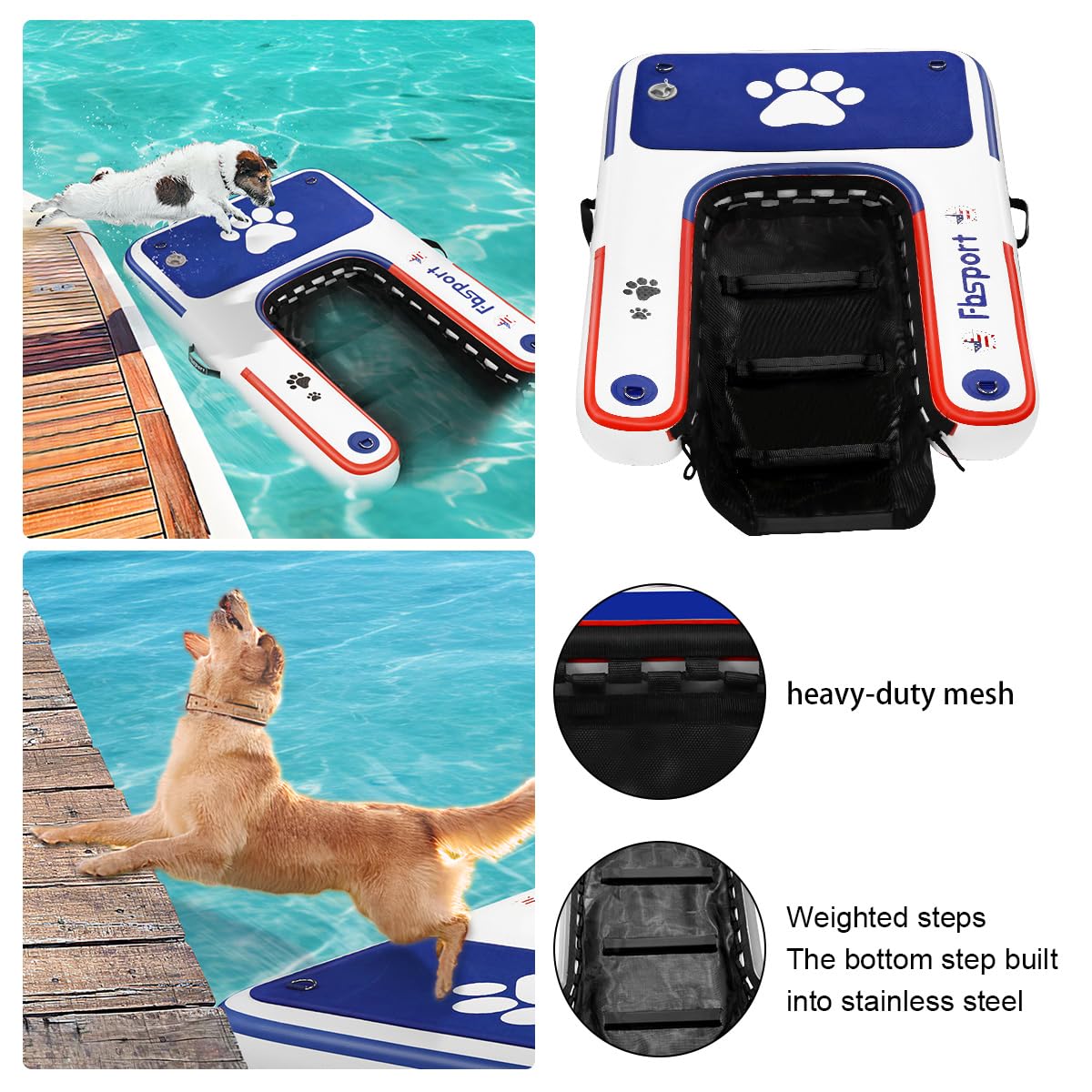 Snapklik.com : FBSPORT Inflatable Dog Boat Ramp Float Floating Dock ...