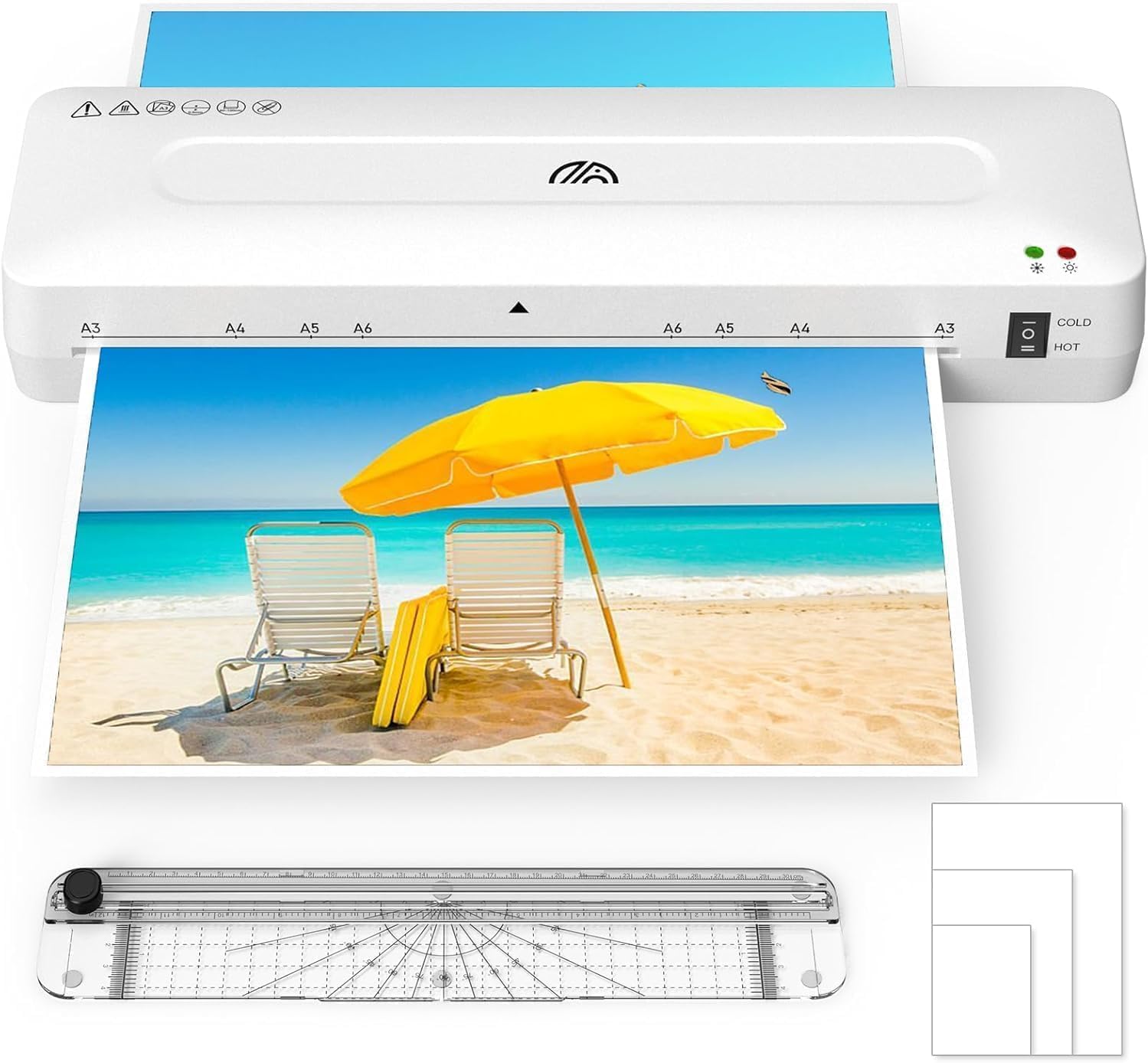 A3 Laminator, Laminator Machine 13 Inches for A3/A4/A5/A6 with Laminating Pouches,Paper Trimmer ...