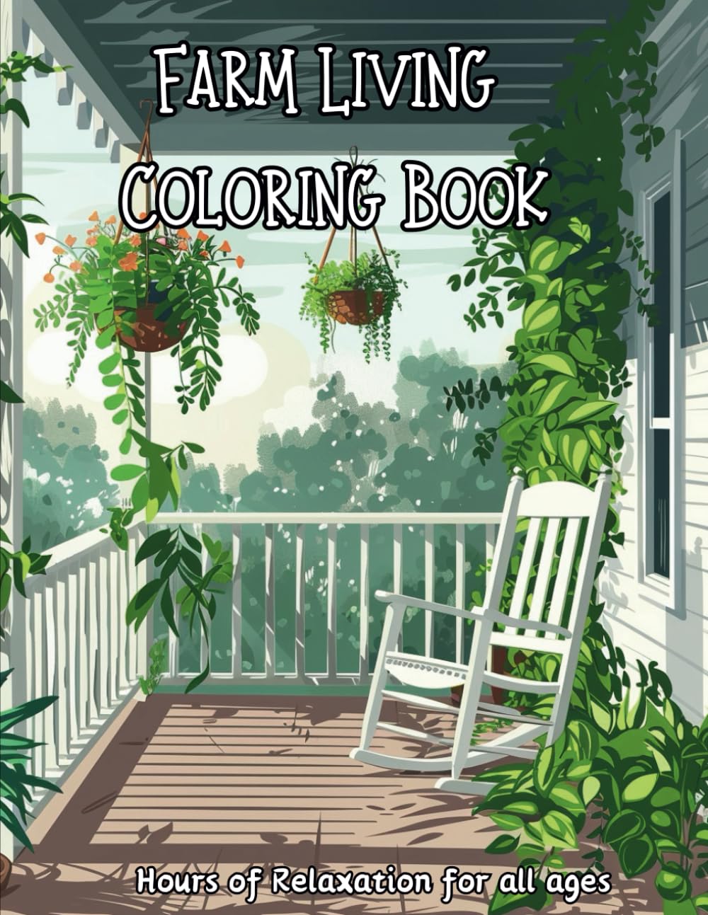 Amazon.com: Farm Living Coloring Book: Relaxing coloring book with ...
