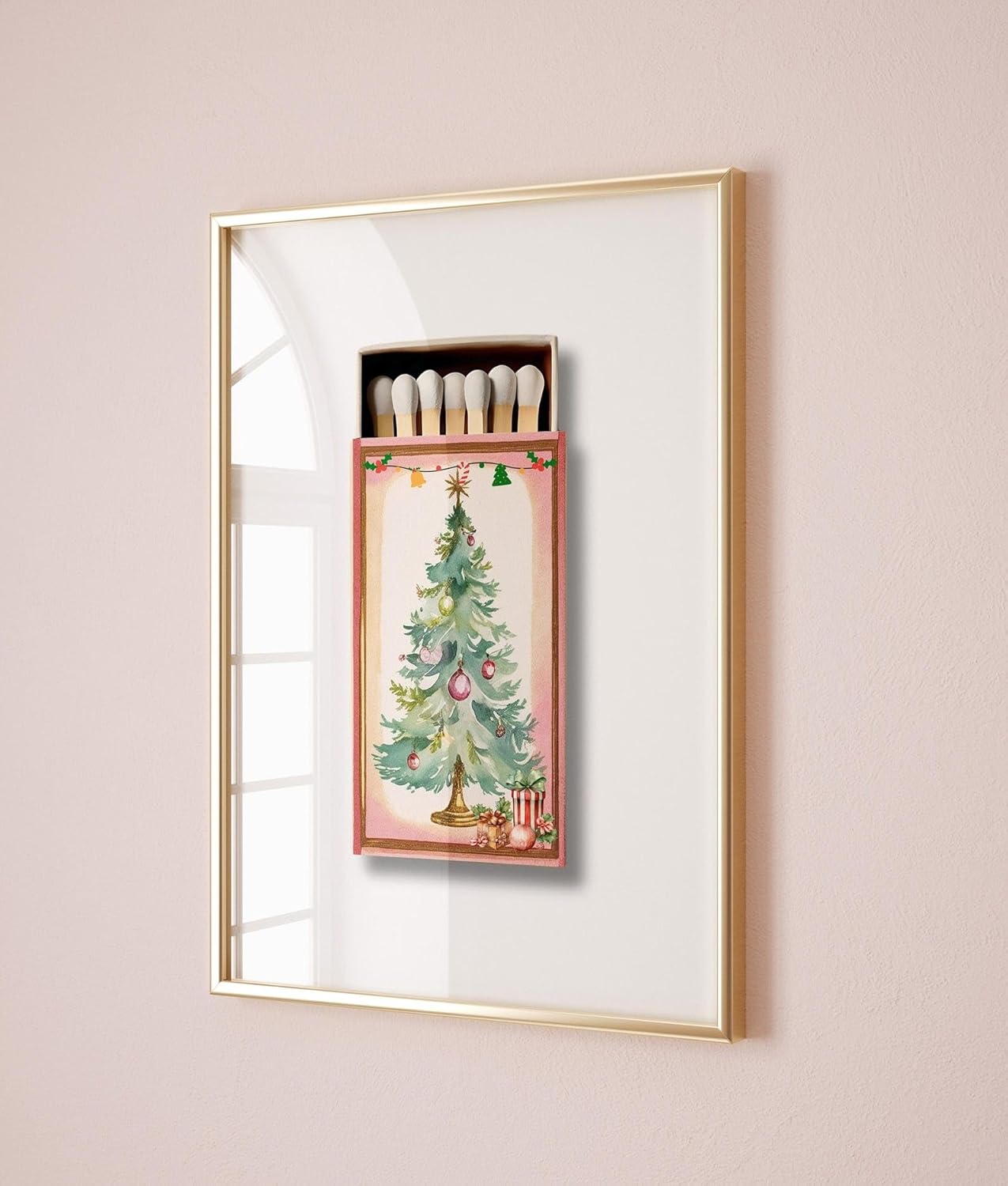 Amazon.com: hehodoi Vintage Christmas Matchbox Art Print Watercolor ...