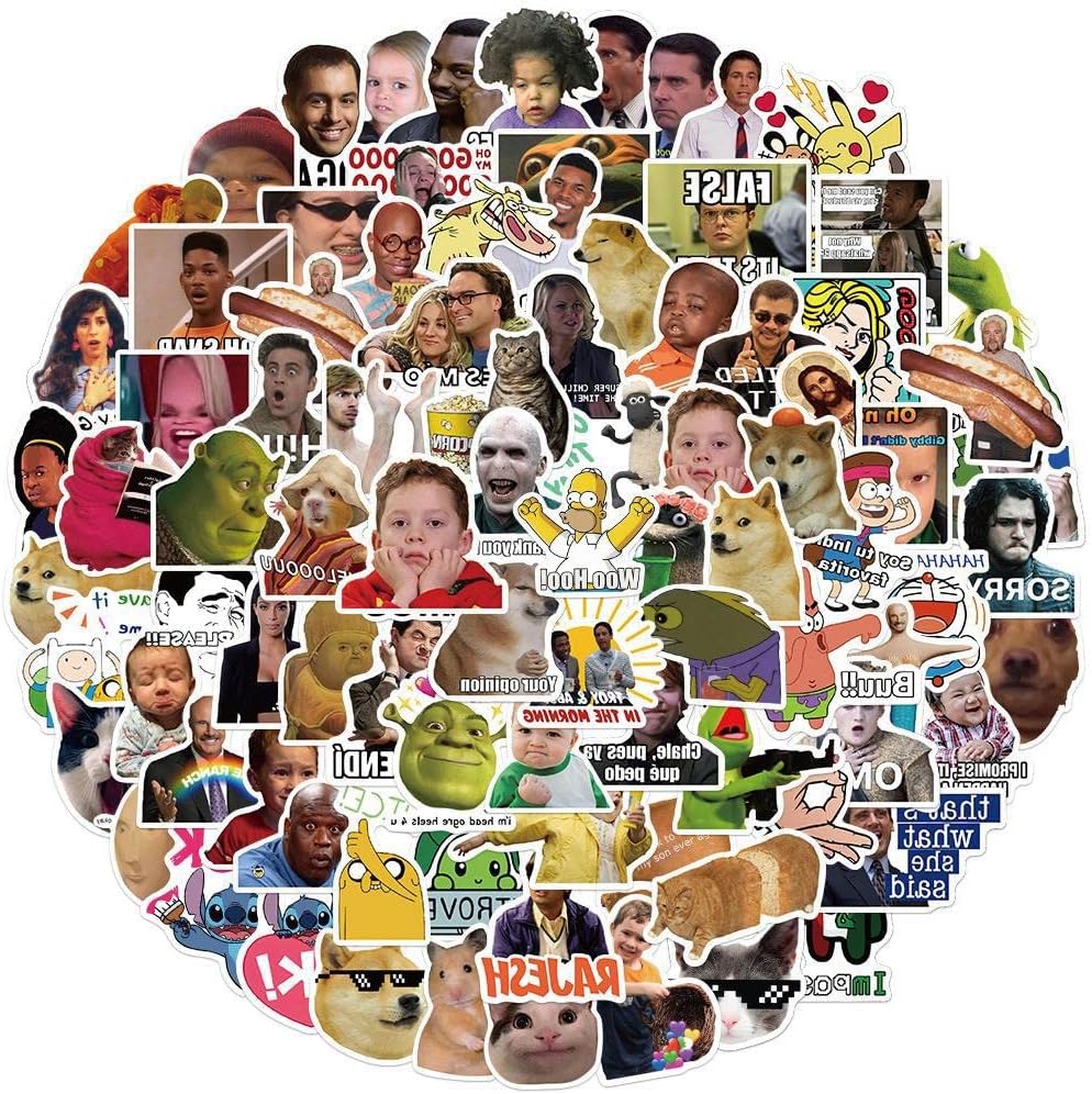 100 Stück Meme Aufkleber Pack Anime Meme Sticker Set Wasserdichte Vinyl ...