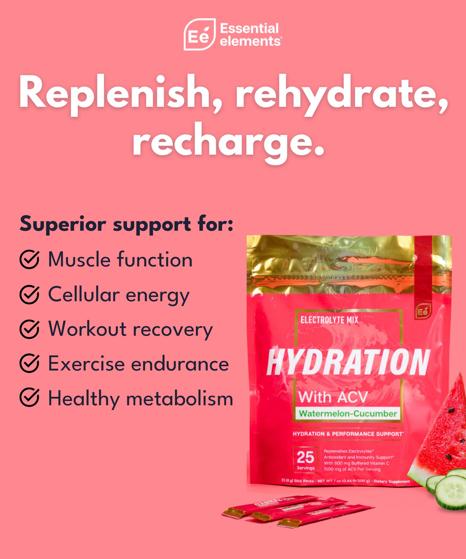 Snapklik.com : Essential Elements Hydration Packets - Watermelon ...