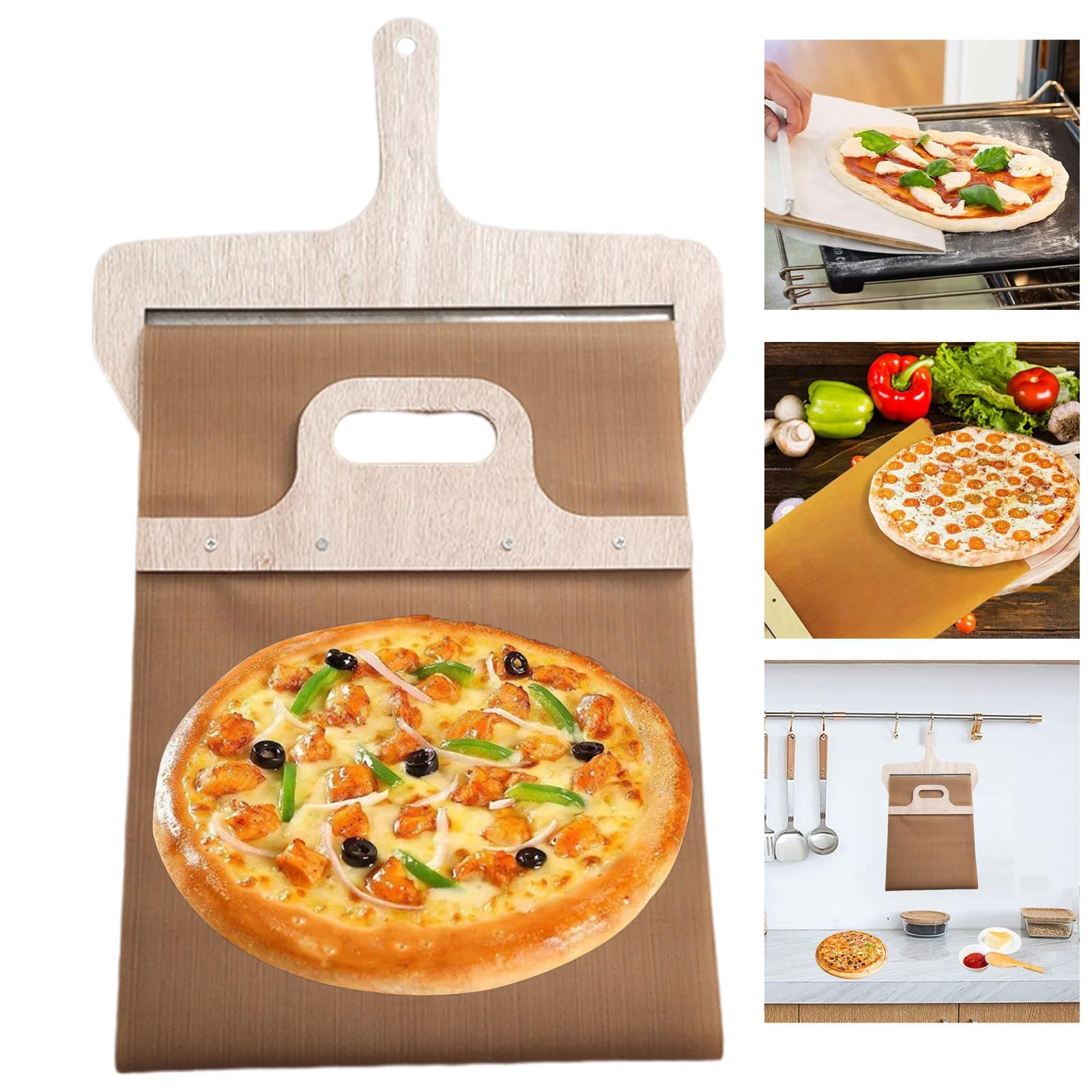 Amazon.com: Sliding Pizza Peel-Wooden Pizza Peel-Pizza Peel Slider Non ...