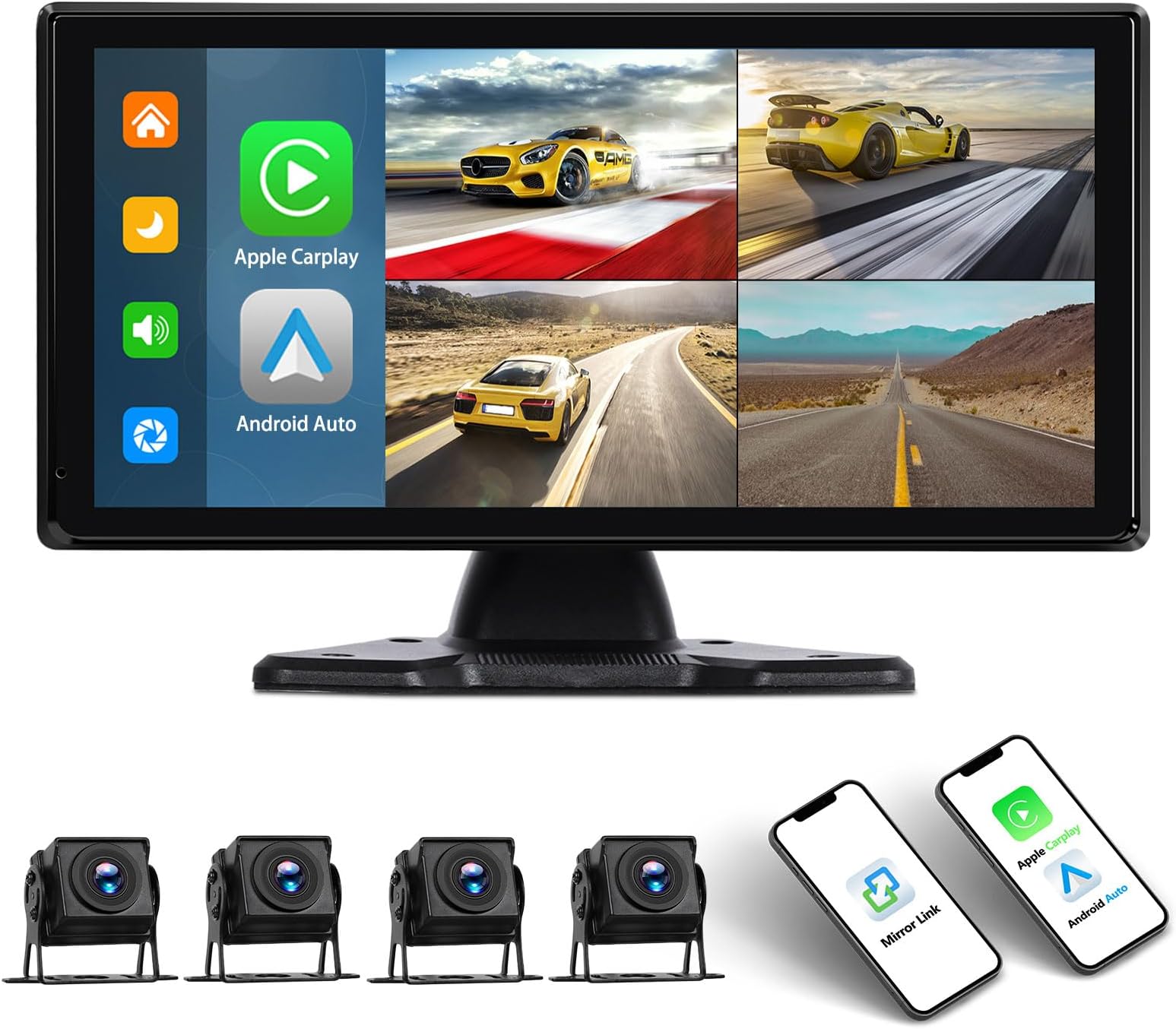 Amazon.com: 1080P Backup Camera System Kit with Carplay&Android Auto,10 ...