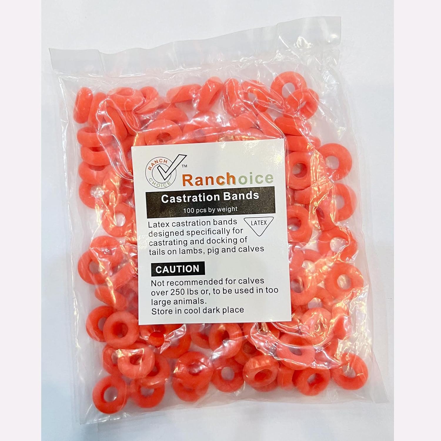 Amazon.com : RANCH CHOICE Latex Castration Bands for Goat Castration ...