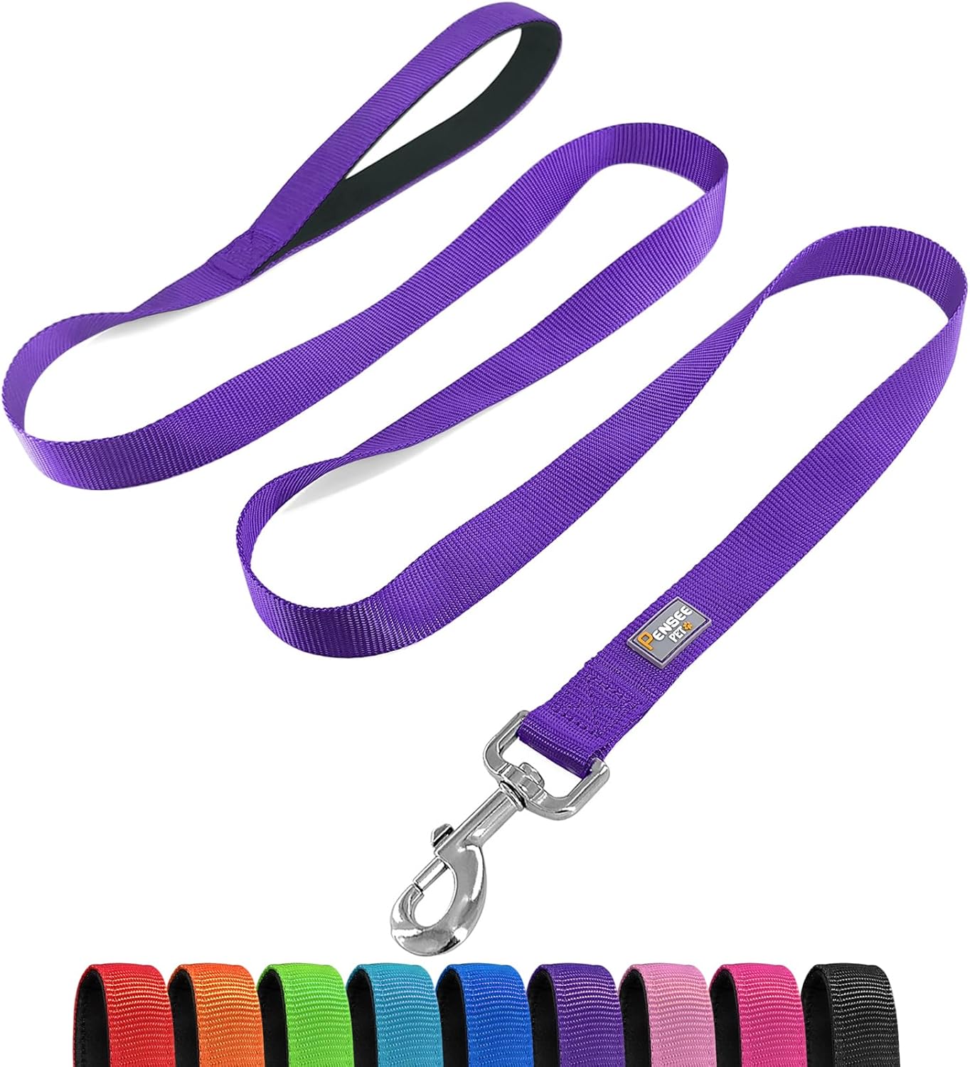 Amazon.com : PenSeepet Basic Dog Leashes 6 FT Padded Handle Nylon Dogs ...