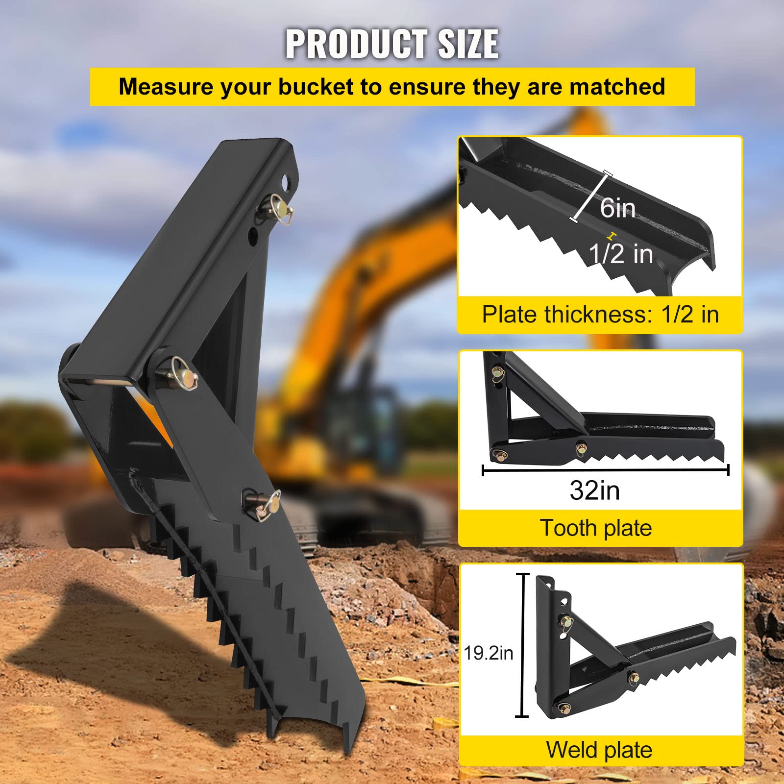 Snapklik.com : 32 Inch Backhoe Excavator Thumb Attachments Weld On ...
