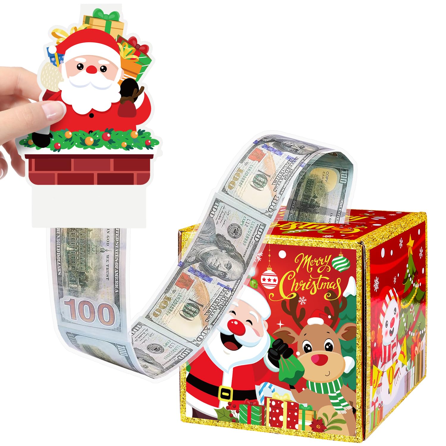 Amazon.com: Christmas Money Box for Cash Gift, Surprise Money Gift ...