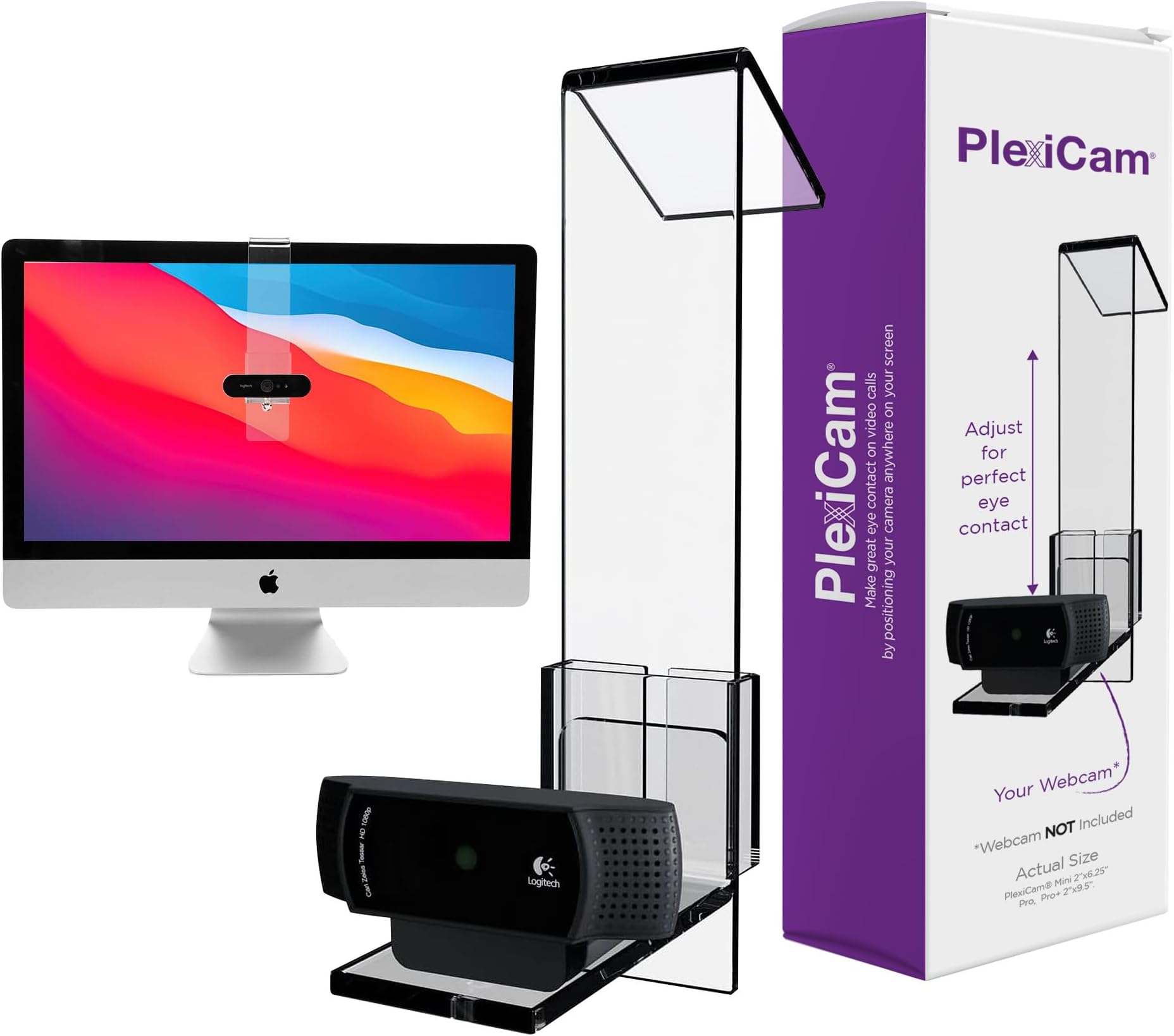 Amazon.com: PlexiCam Pro - Center Screen Webcam Holder/Mount, Position ...