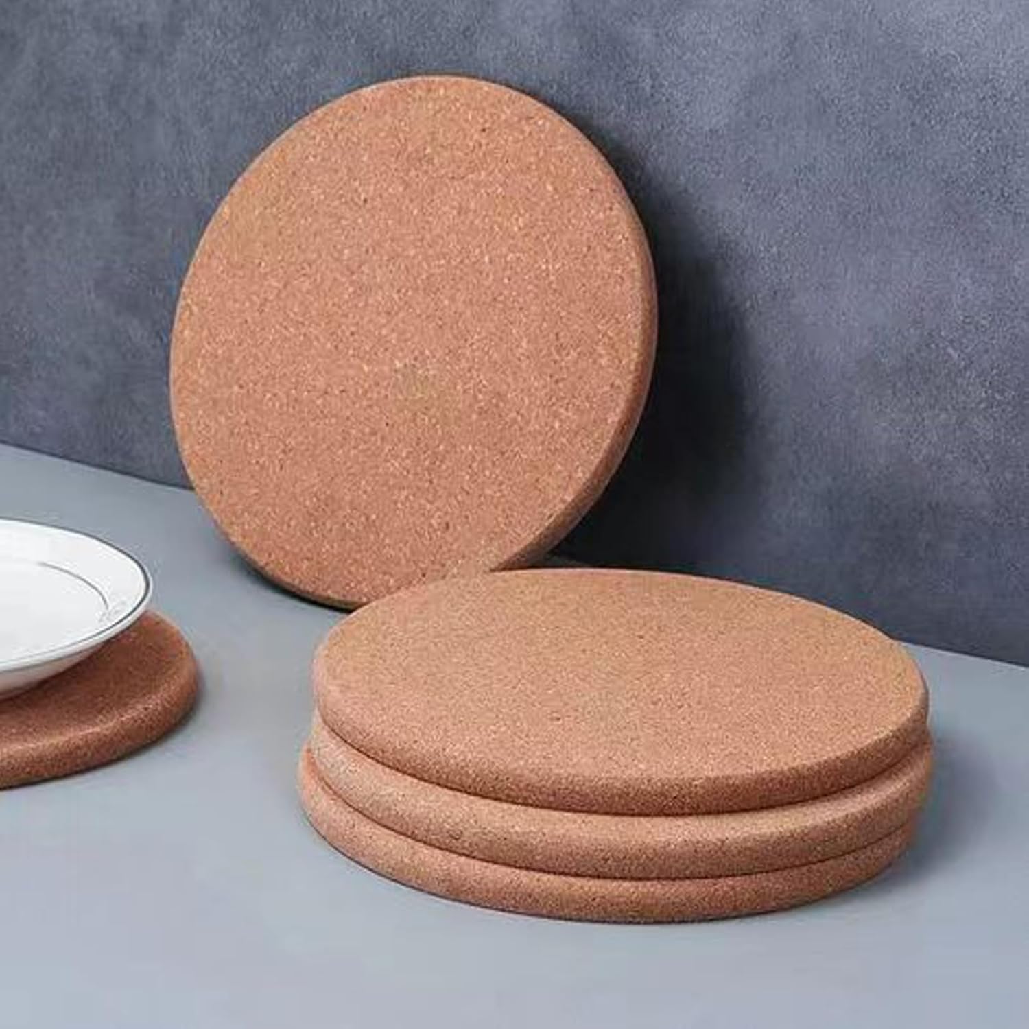 6 Pcs Thick Cork Placemats Set, Cork Mats for Hot Pans Table, Grourarty ...
