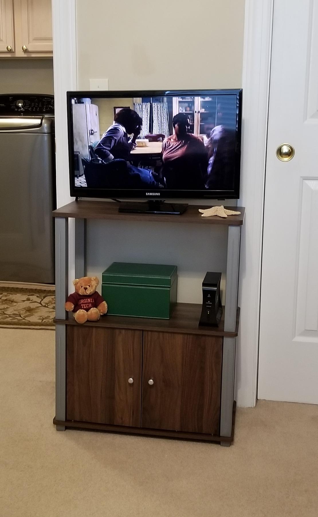 Amazon.com: Tangkula TV Stand, Multipurpose Sturdy Shelf Media Stand ...