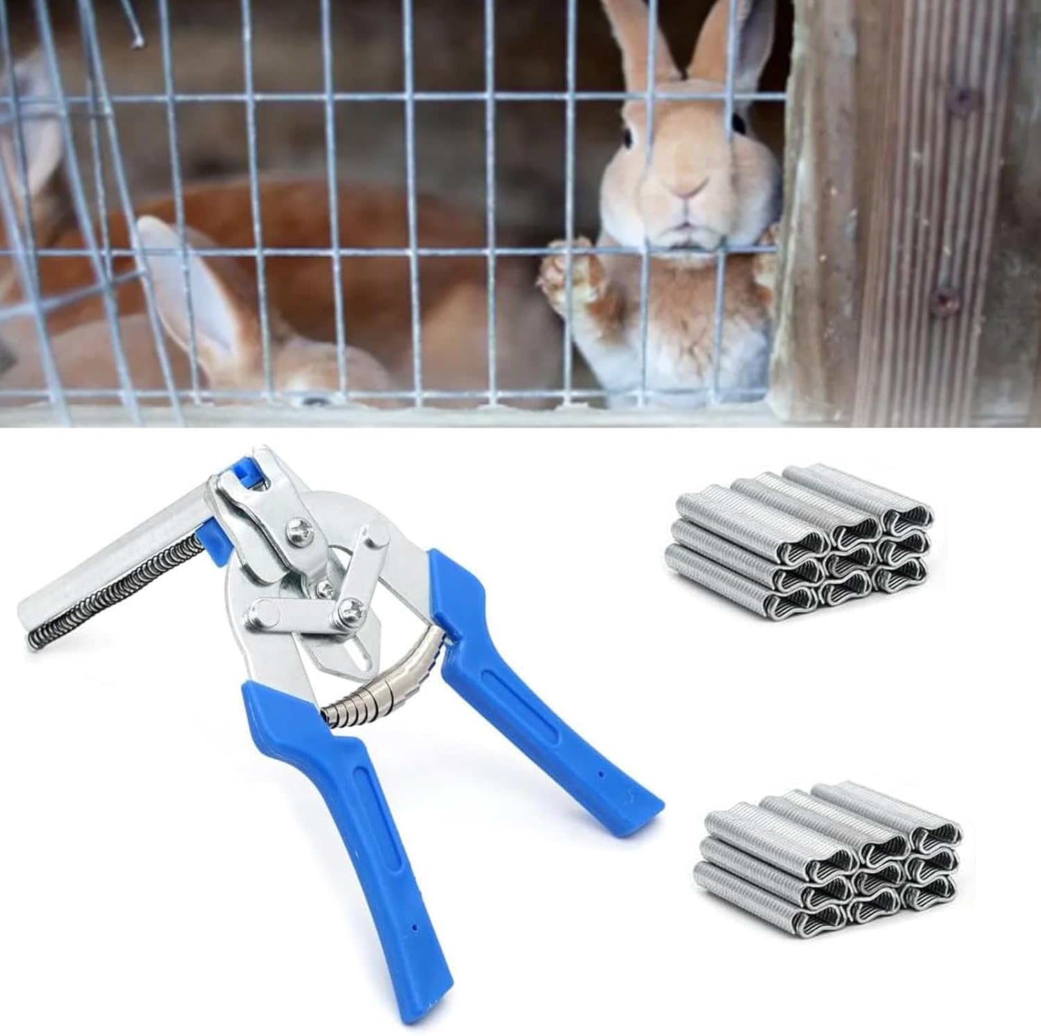 1200PCS Type M Hog Nail Ring Pliers Kit with Hog Rings and Wire Cage ...