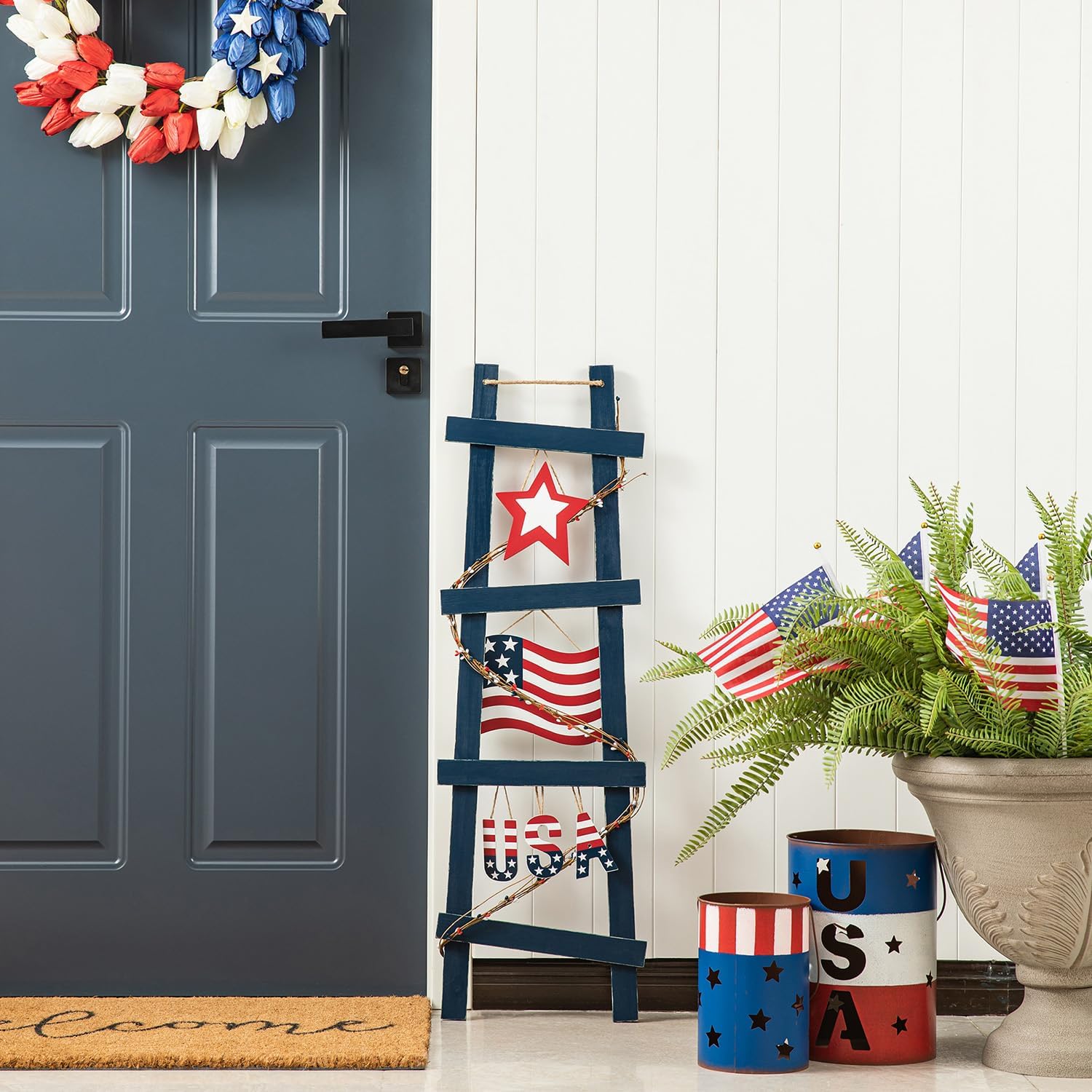 Amazon.com : Glitzhome 4th of July Independence Day Memorial Day 36"H ...