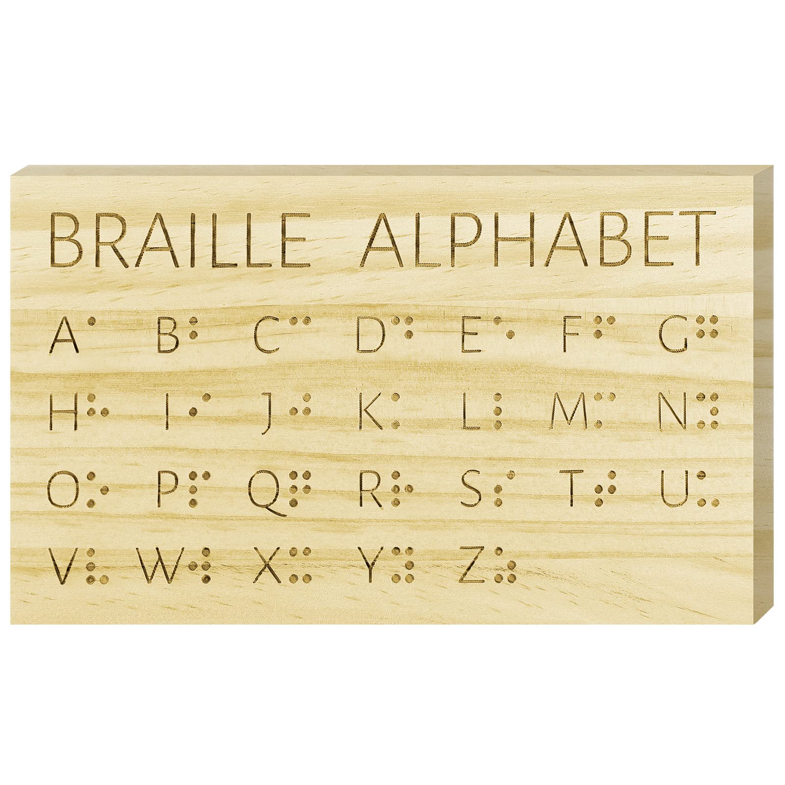Buy Braille Alphabet Board Wood Braille Fingerboard Alphabet Board ...