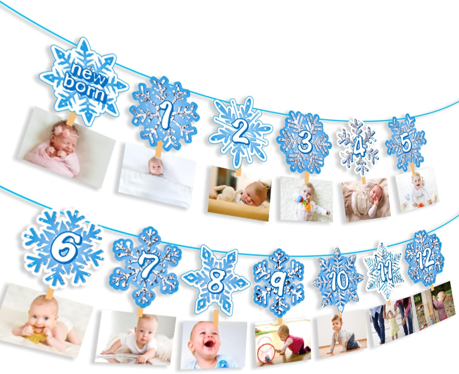 Amazon.com: 1st Birthday Photo Banner Frozen, 1st Birthday Photo Banner ...