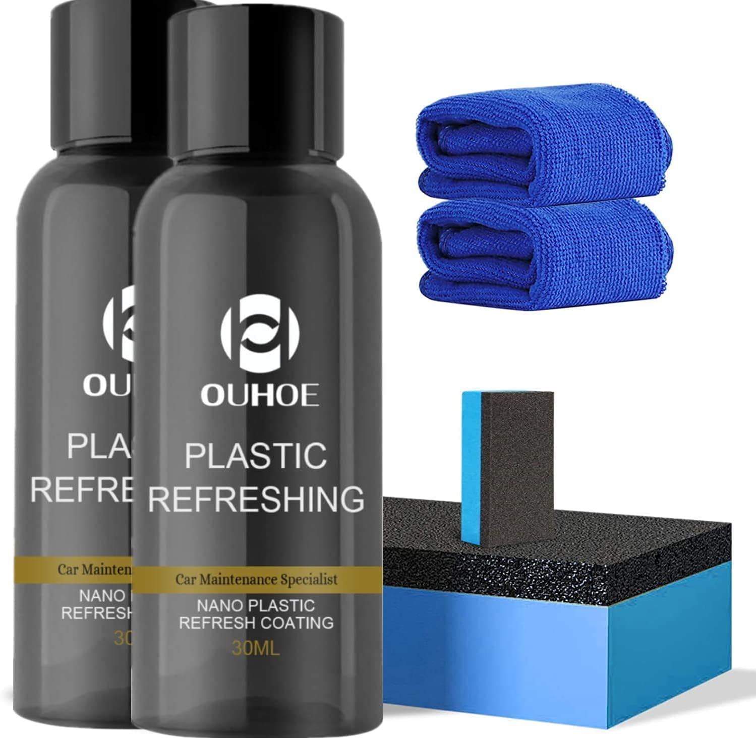 2 pcs Plastic Refreshing Nano Plastic Refresh Coating,Car Detailing ...