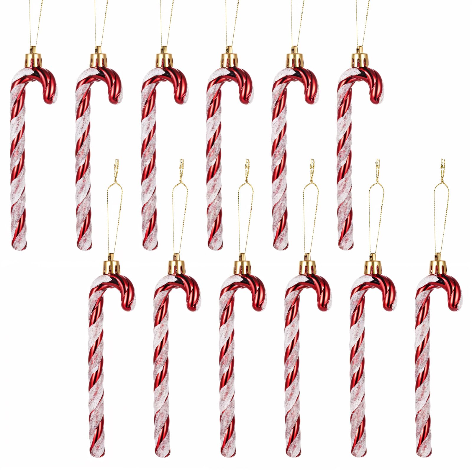 Amazon.com: Andibro 12Pcs Candy Cane Christmas Decorations, Glitter ...