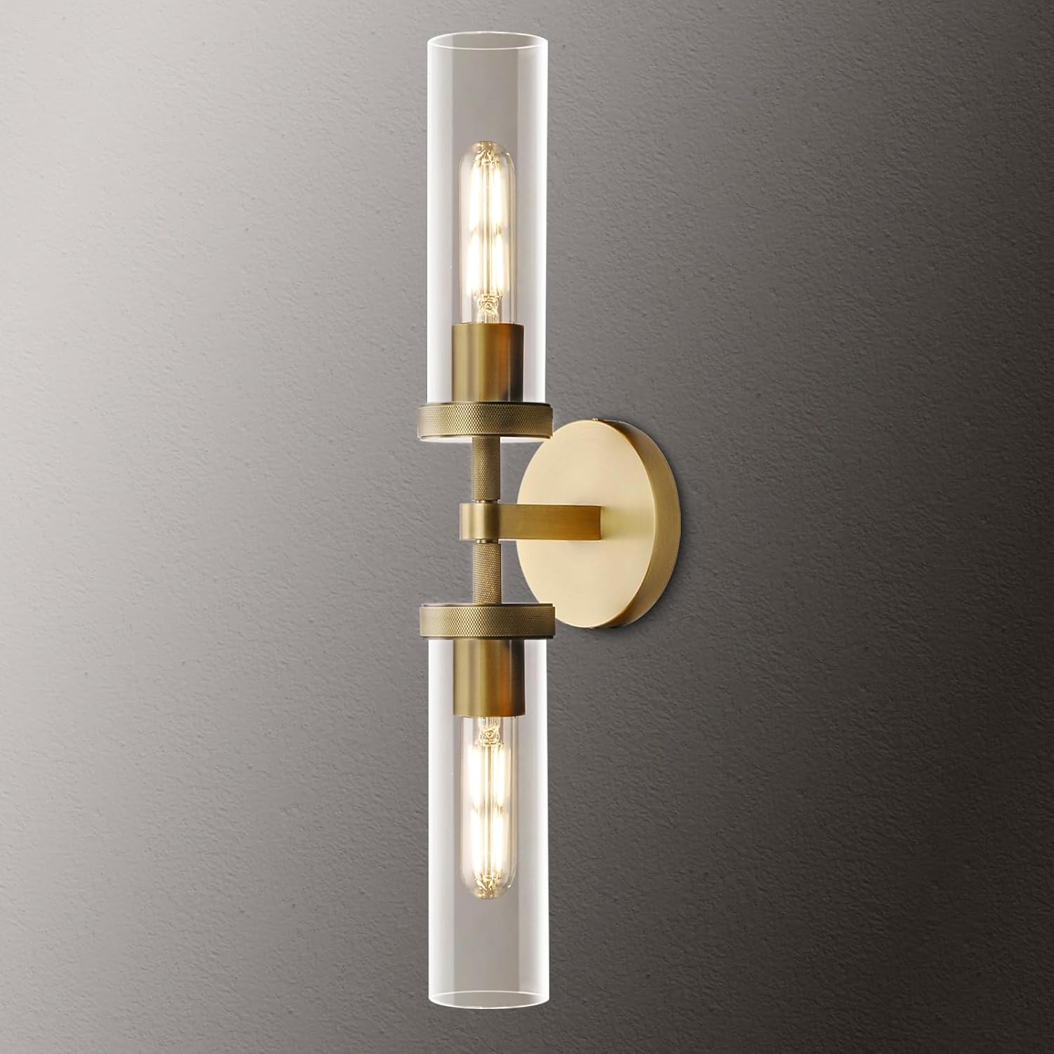 SKFWAITKW Gold Wall Sconces, 20.5" Knurled Bathroom Sconces, Linear ...