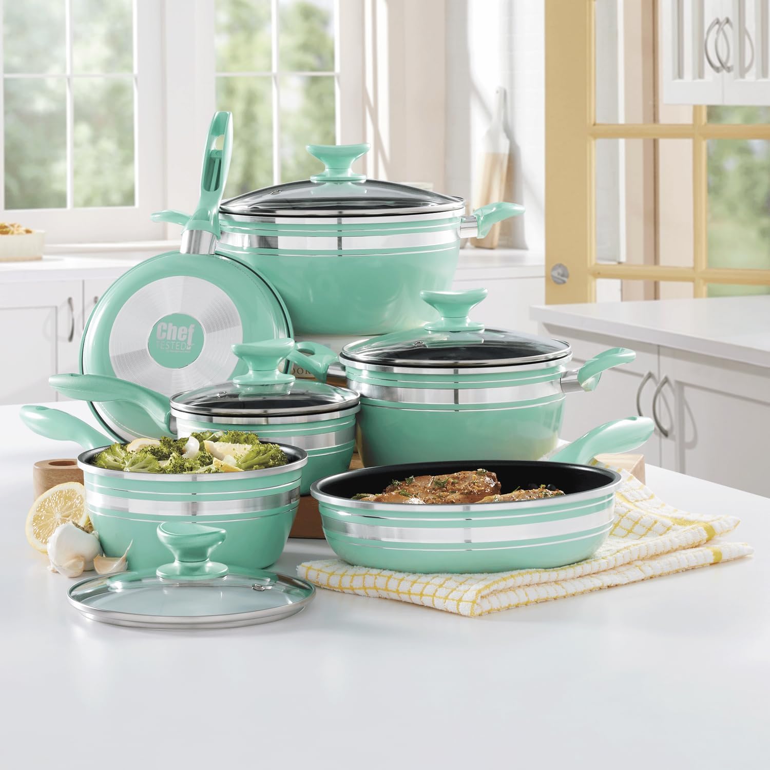 Amazon.com: Montgomery Ward 10-Piece Chef Tested Banded Cookware Set ...