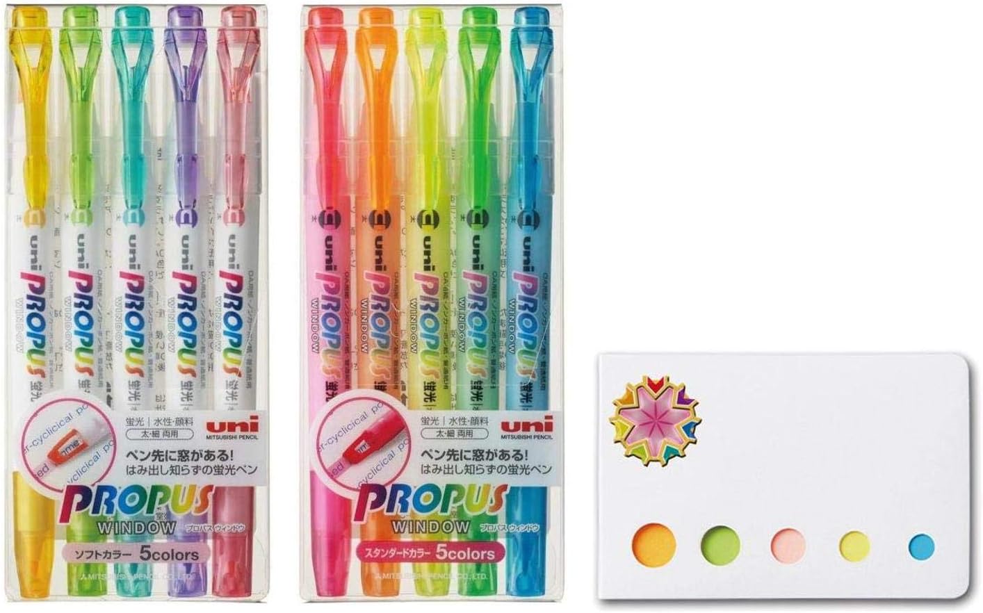uni Propus Window Double-Sided Highlighter Pen, with 4.0 mm/0.6 mm Twin ...